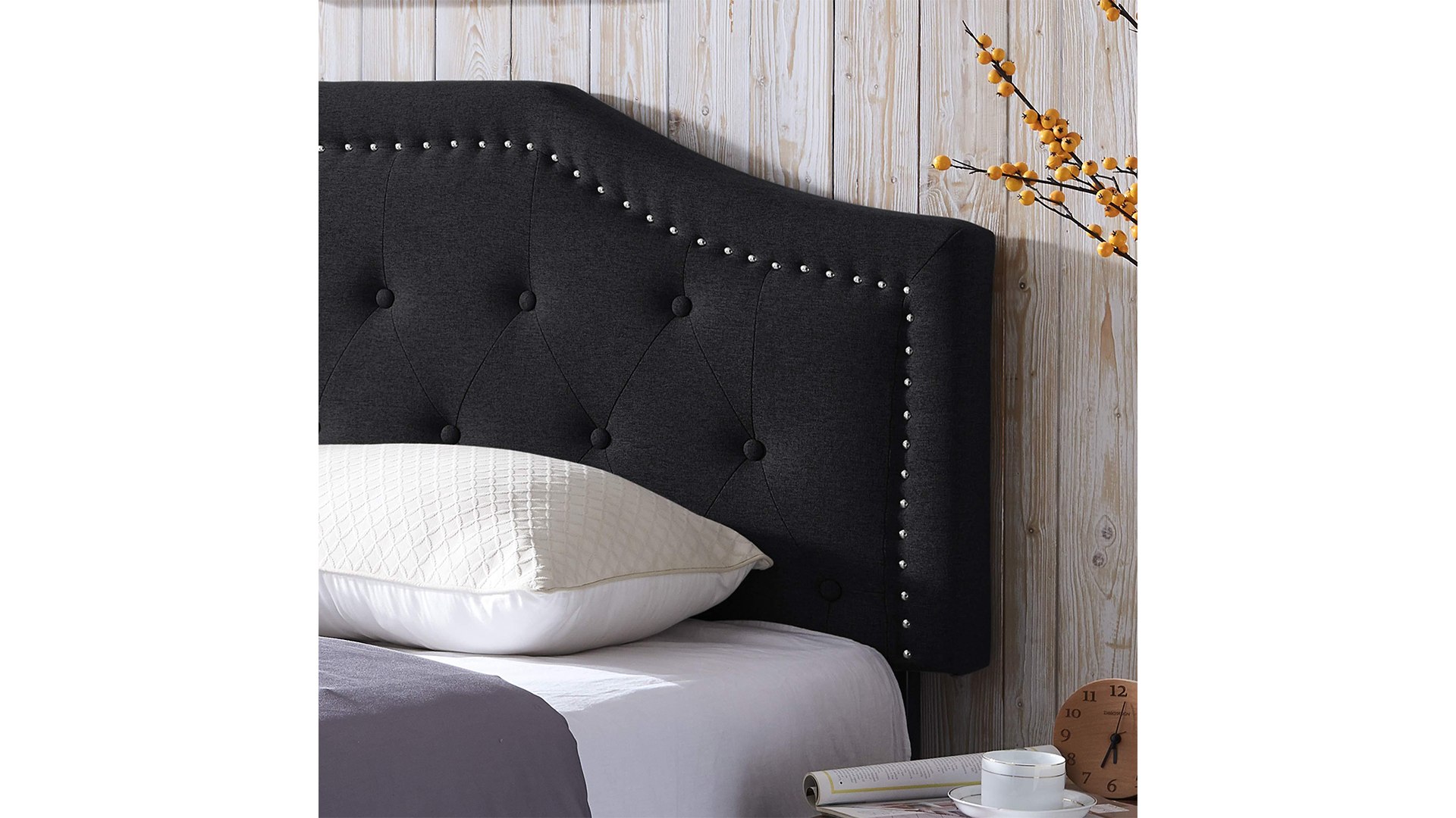 Noble House Elinor Upholstered Full Queen Headboard In Black 3D Model ...