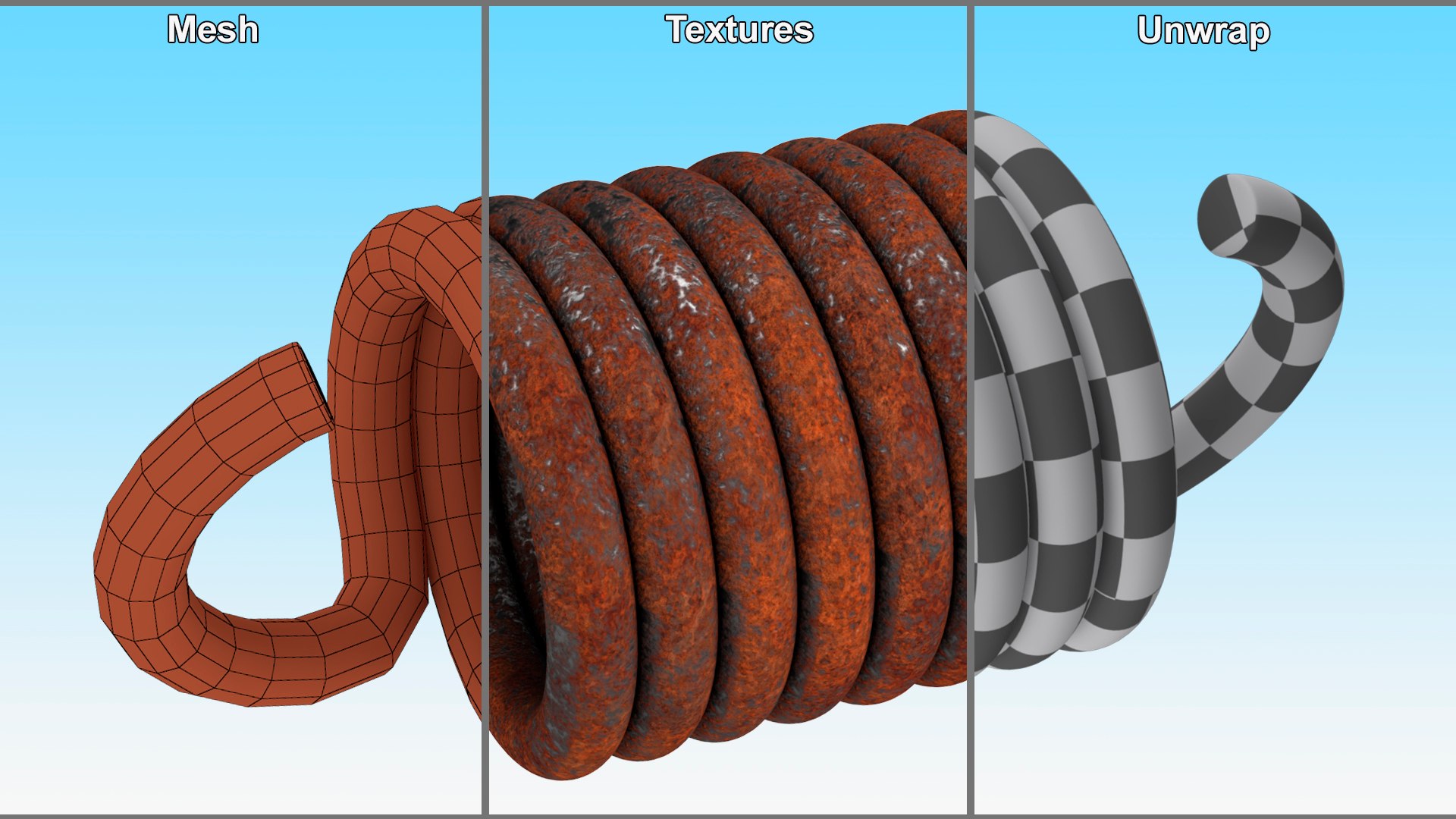 3D Thick Spring Rusty - TurboSquid 2223866