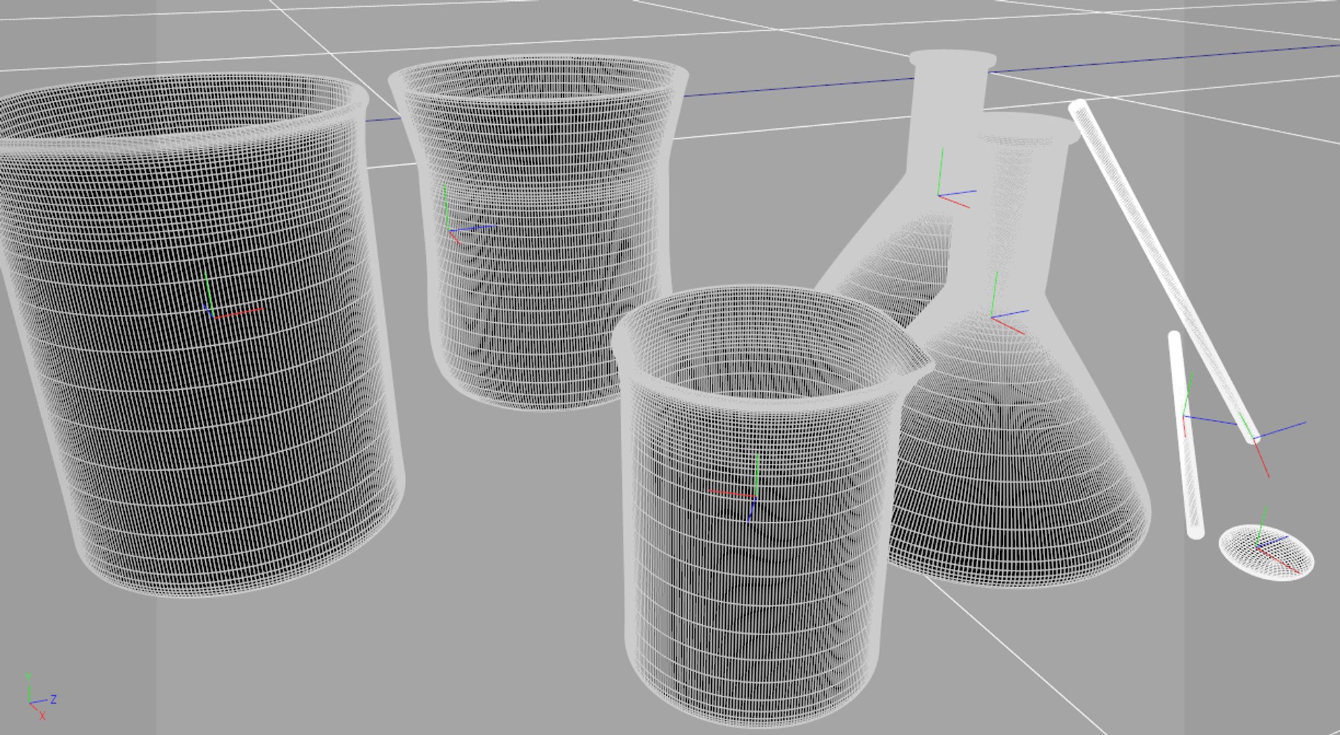 glass flask chemical 3d c4d