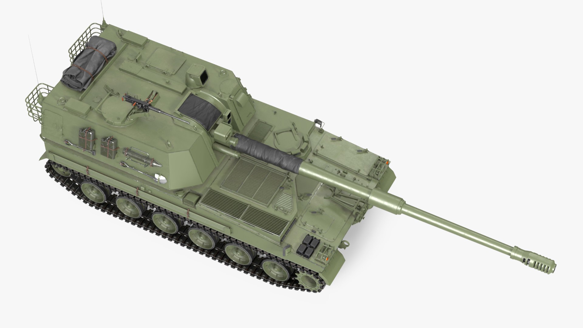 Self Propelled Artillery System Rigged 3D Model - TurboSquid 2242115