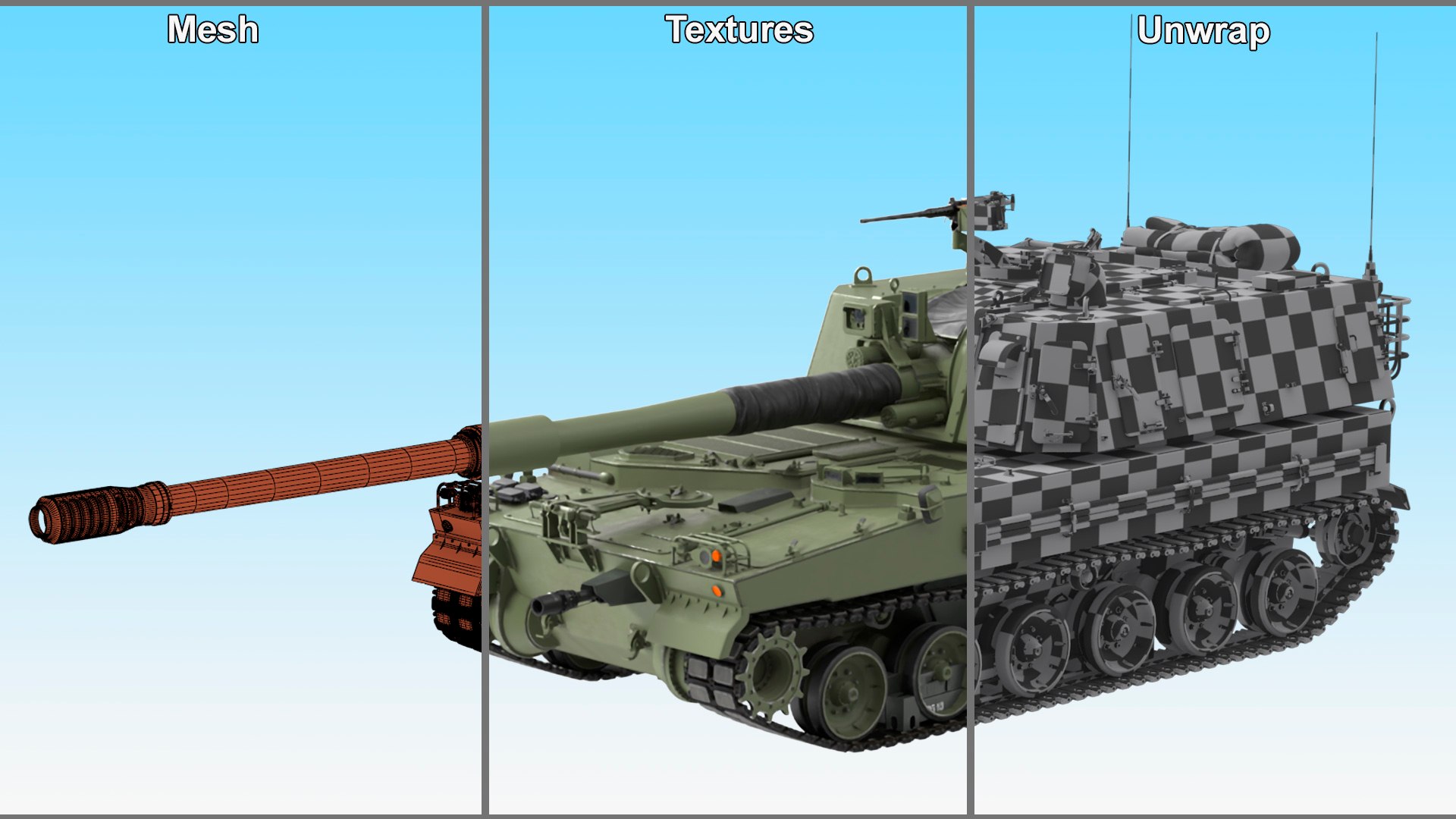 Self Propelled Artillery System Rigged 3D Model - TurboSquid 2242115