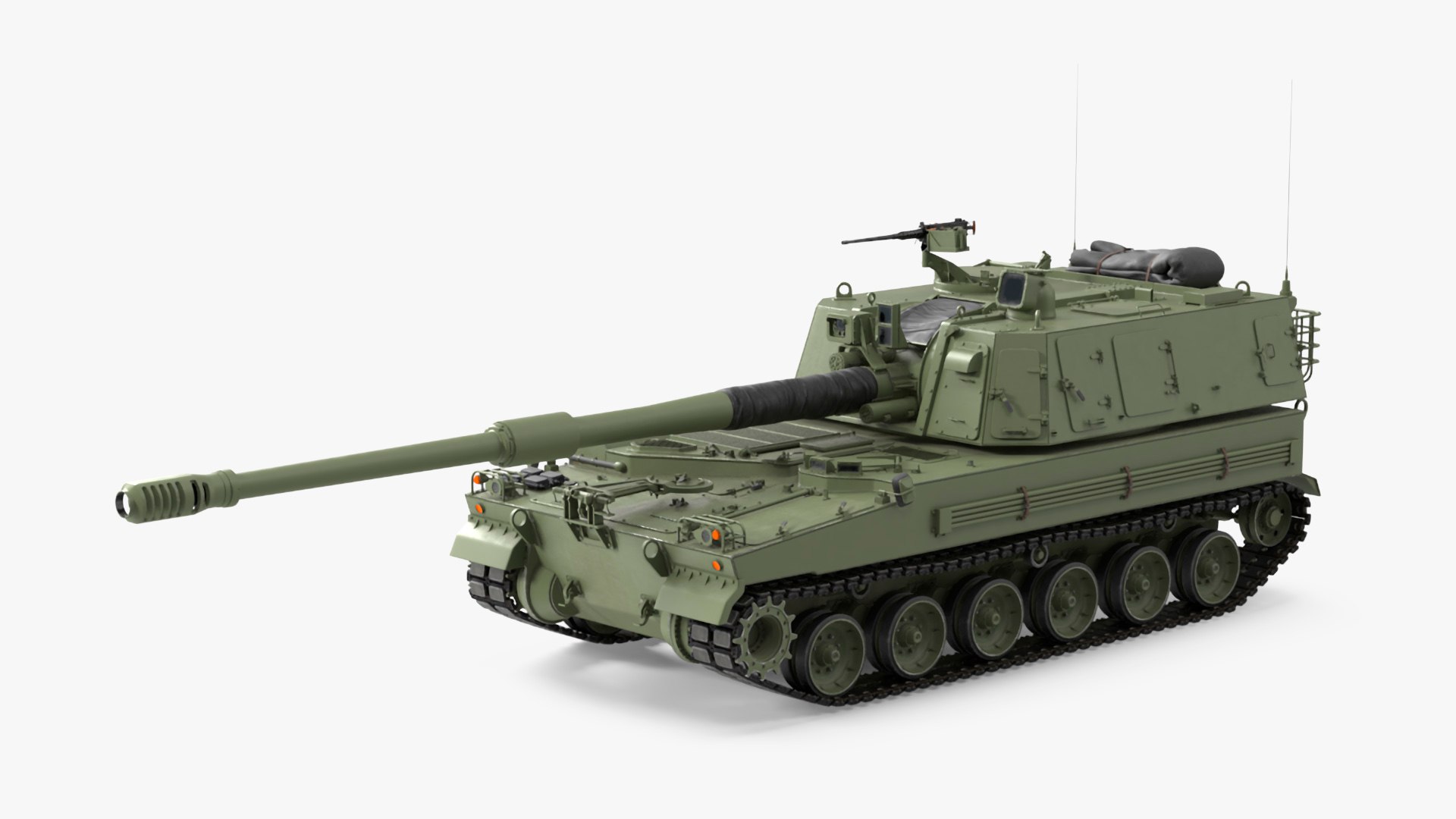 Self Propelled Artillery System Rigged 3D Model - TurboSquid 2242115