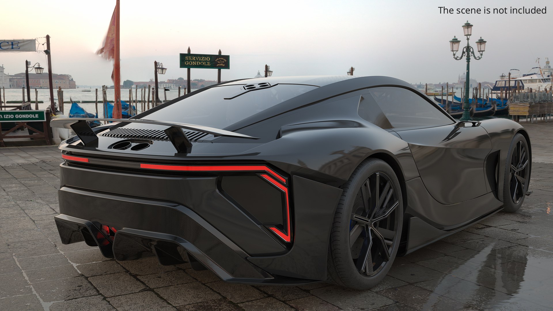 Luxury Sport Concept Vehicle Black Simplified 3D - TurboSquid 2513632