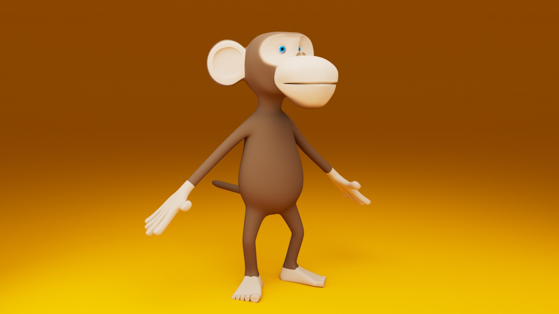 Stylized Cartoon Monkey 3D Model Ready For Fun 3D Model - TurboSquid ...