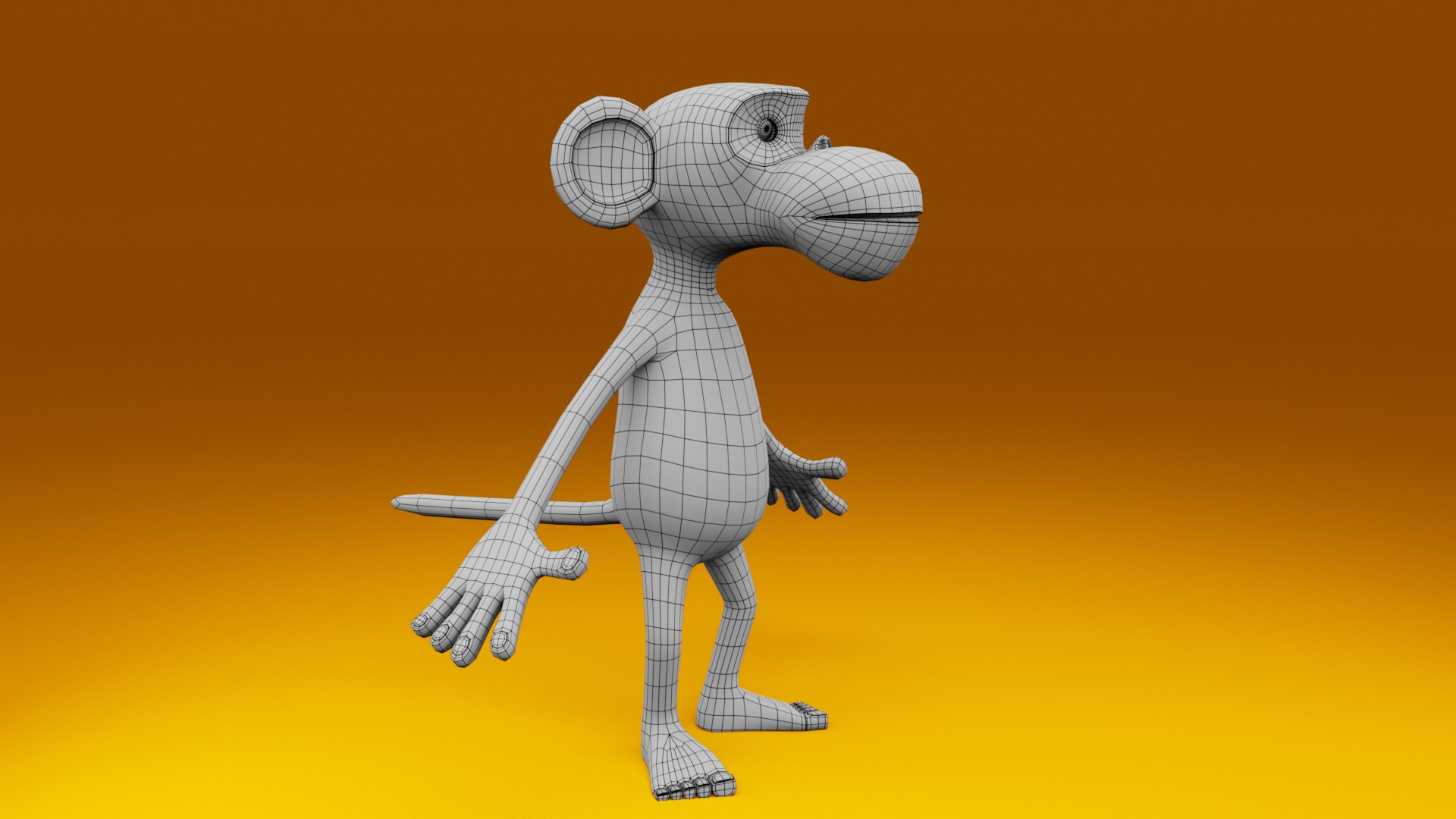 Stylized Cartoon Monkey 3D Model Ready For Fun 3D Model - TurboSquid ...