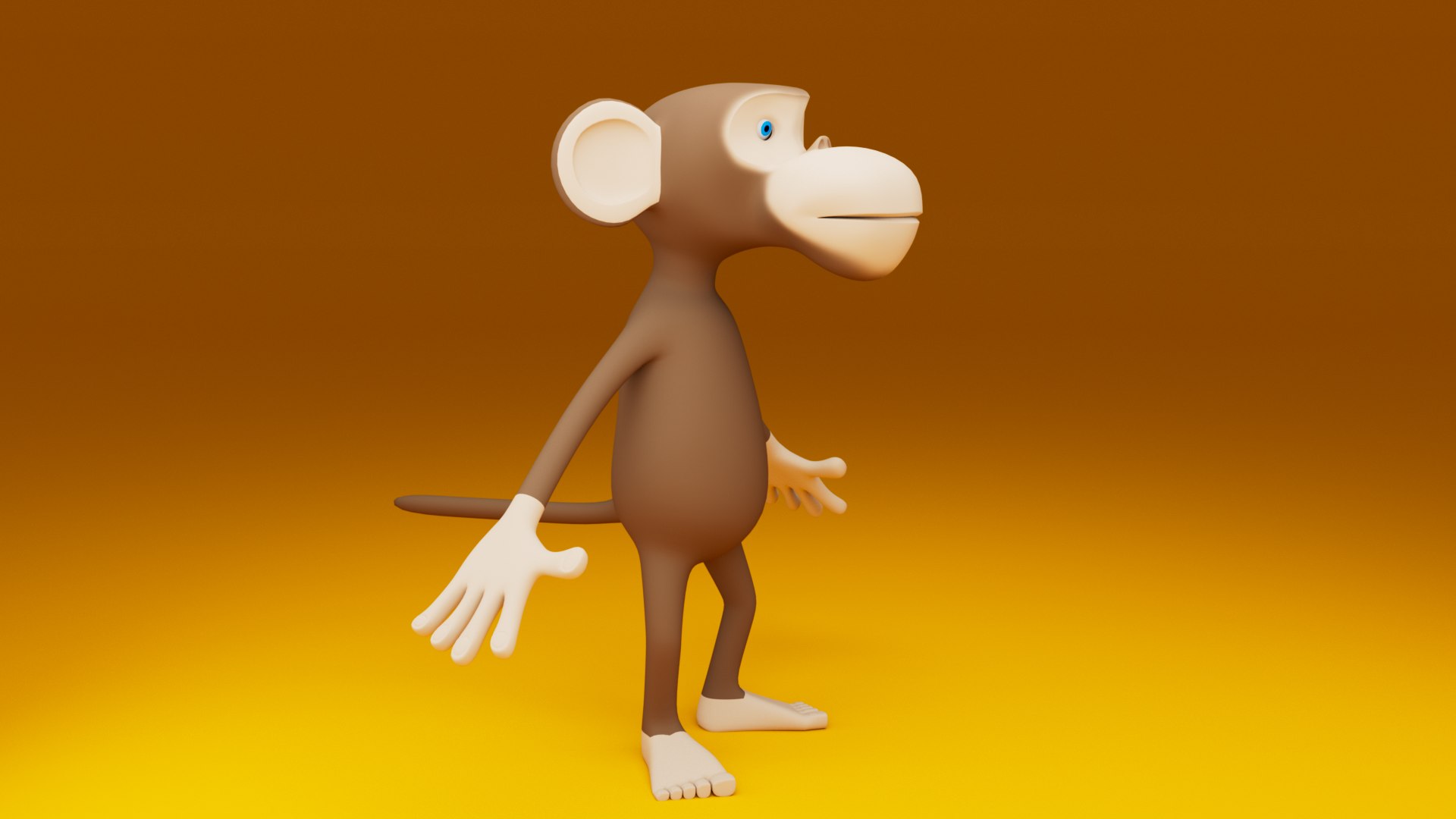 Stylized Cartoon Monkey 3D Model Ready For Fun 3D Model - TurboSquid ...