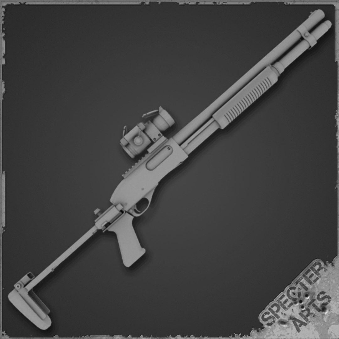 M870 Shotgun Sopmod 3d Model