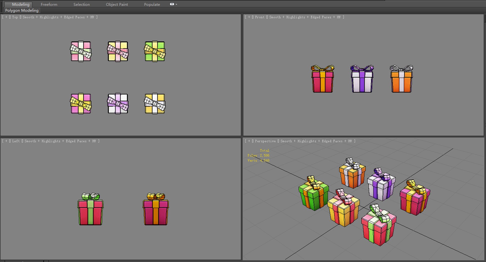 3D Cartoon Colorful Gift Box - Square Gift Box - TurboSquid 1725967