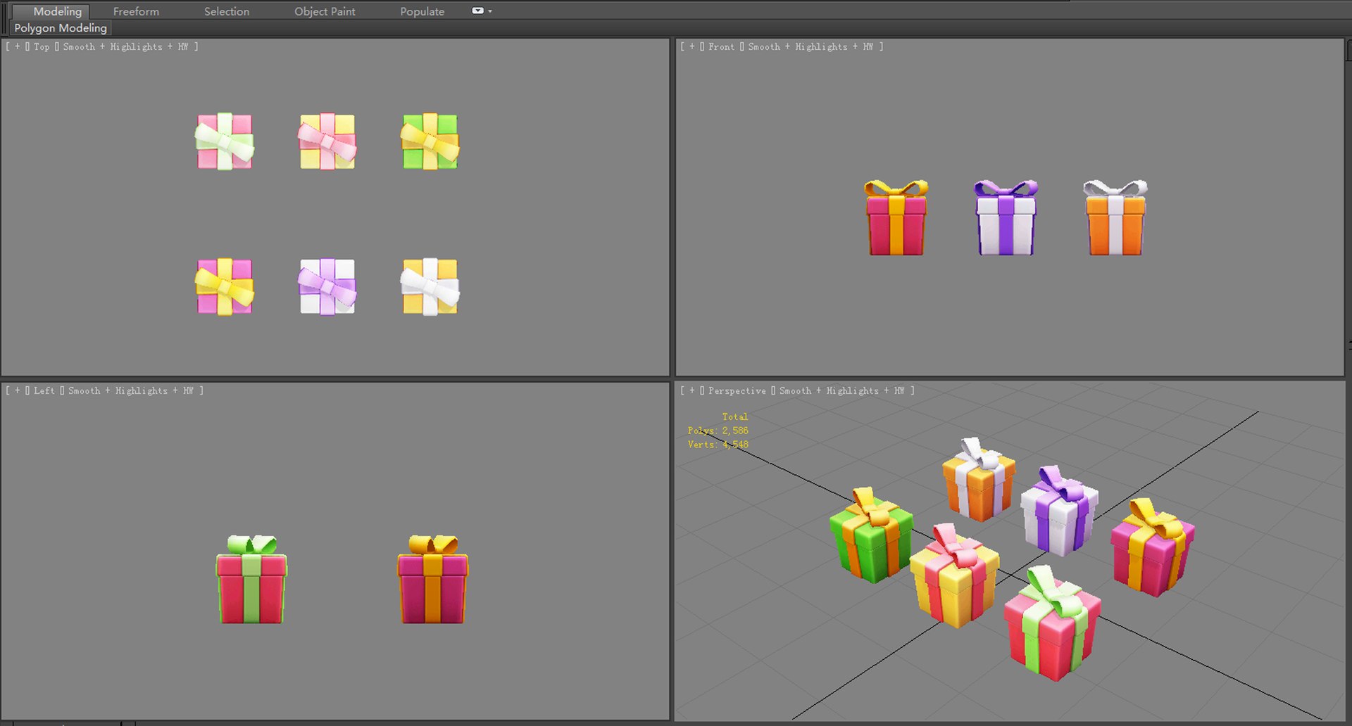 3D Cartoon Colorful Gift Box - Square Gift Box - TurboSquid 1725967