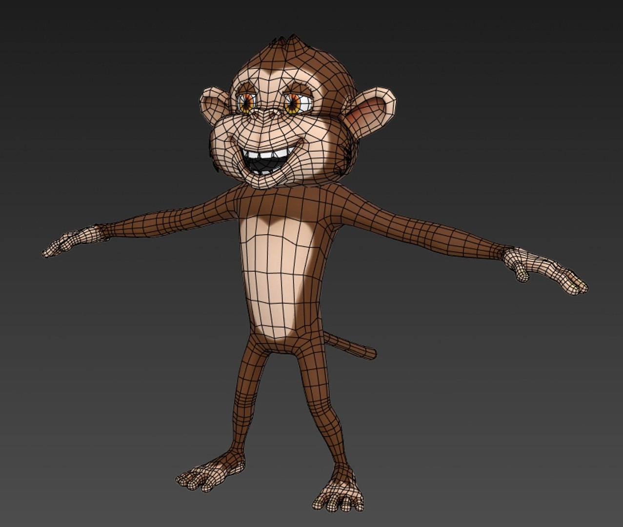 cartoon monkey 3d obj