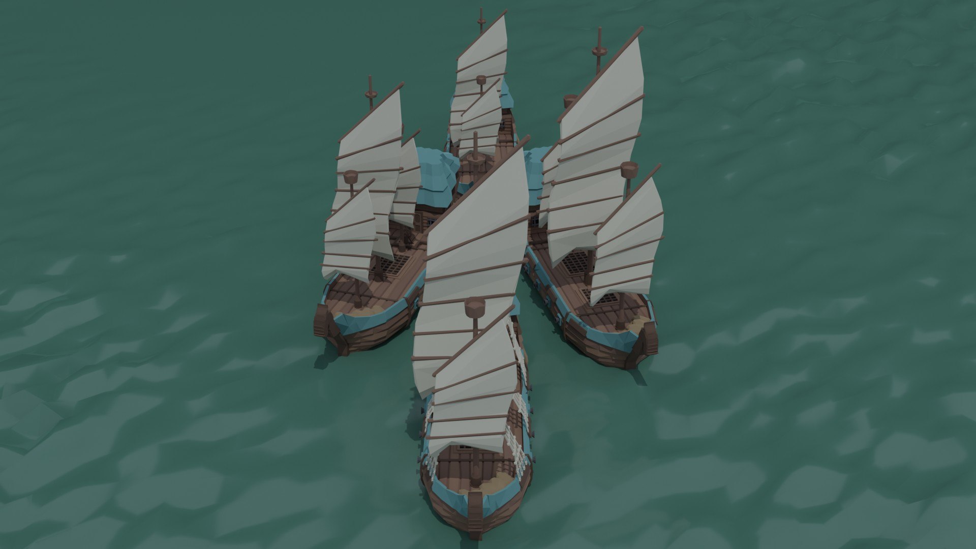 Low-poly Cartoon fantasy asion ships Polygonal model - TurboSquid 1972242