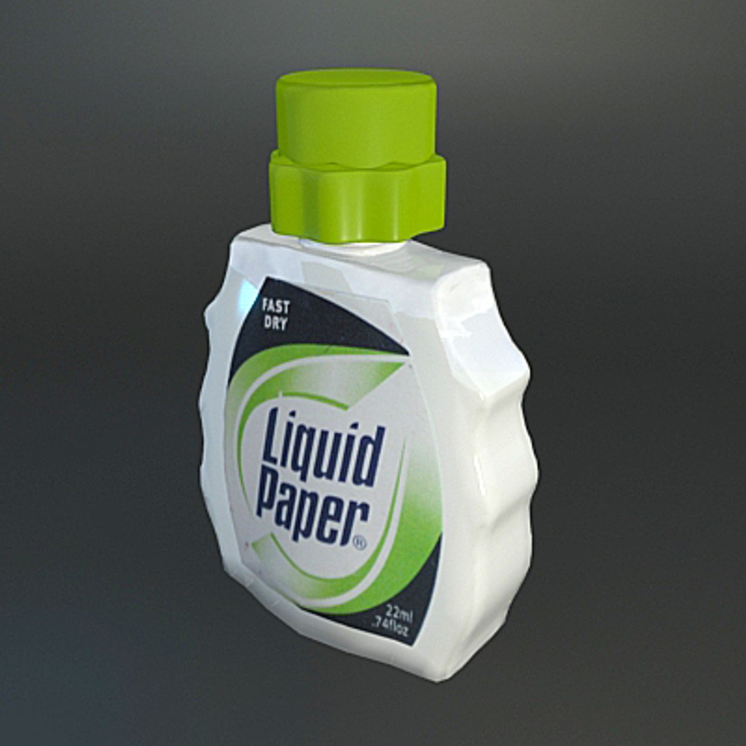 liquid paper 3d model
