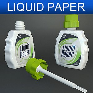 Liquid Paper 3D Models for Download | TurboSquid