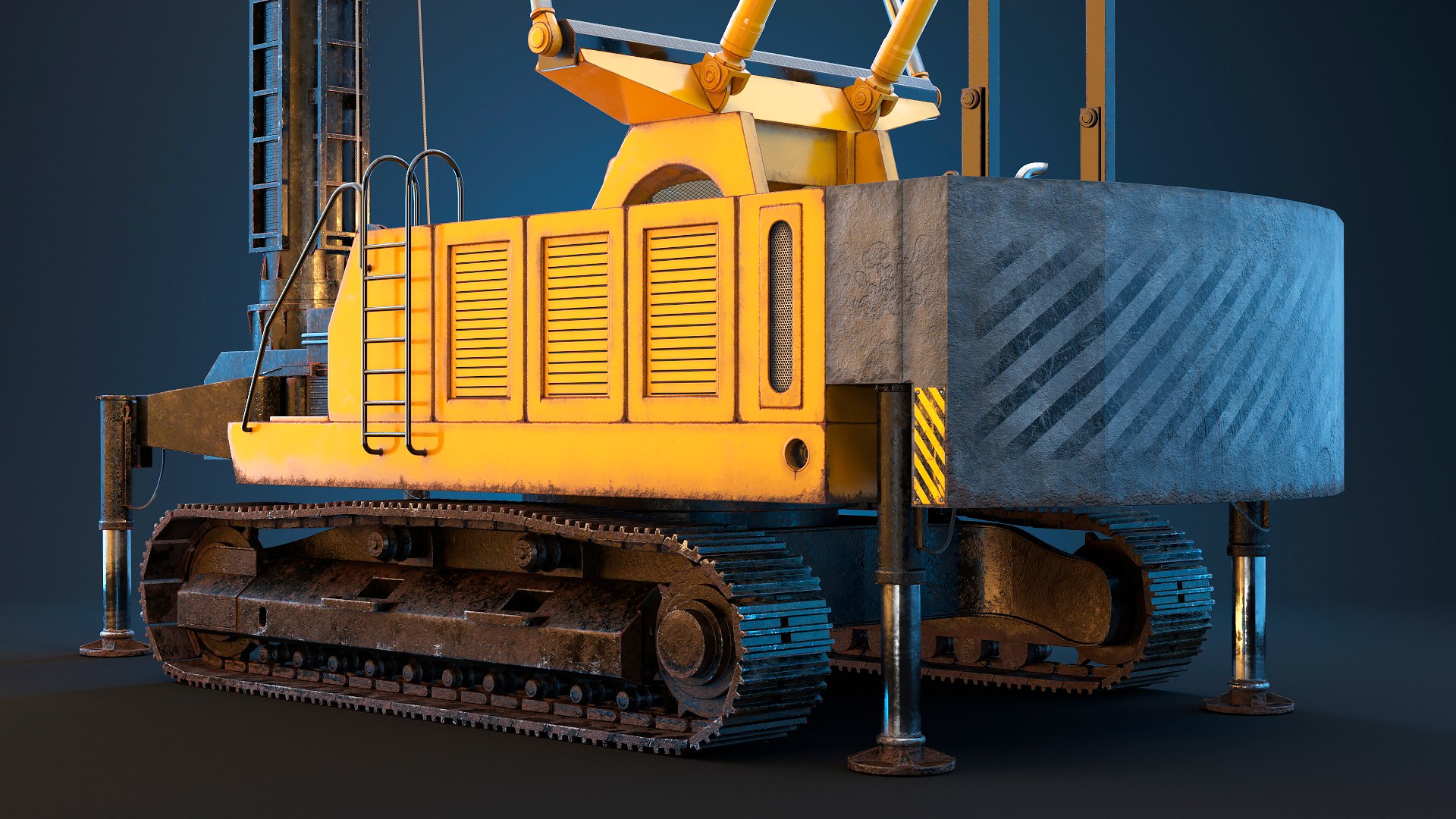 3D Pile Driver PBR - TurboSquid 1846664