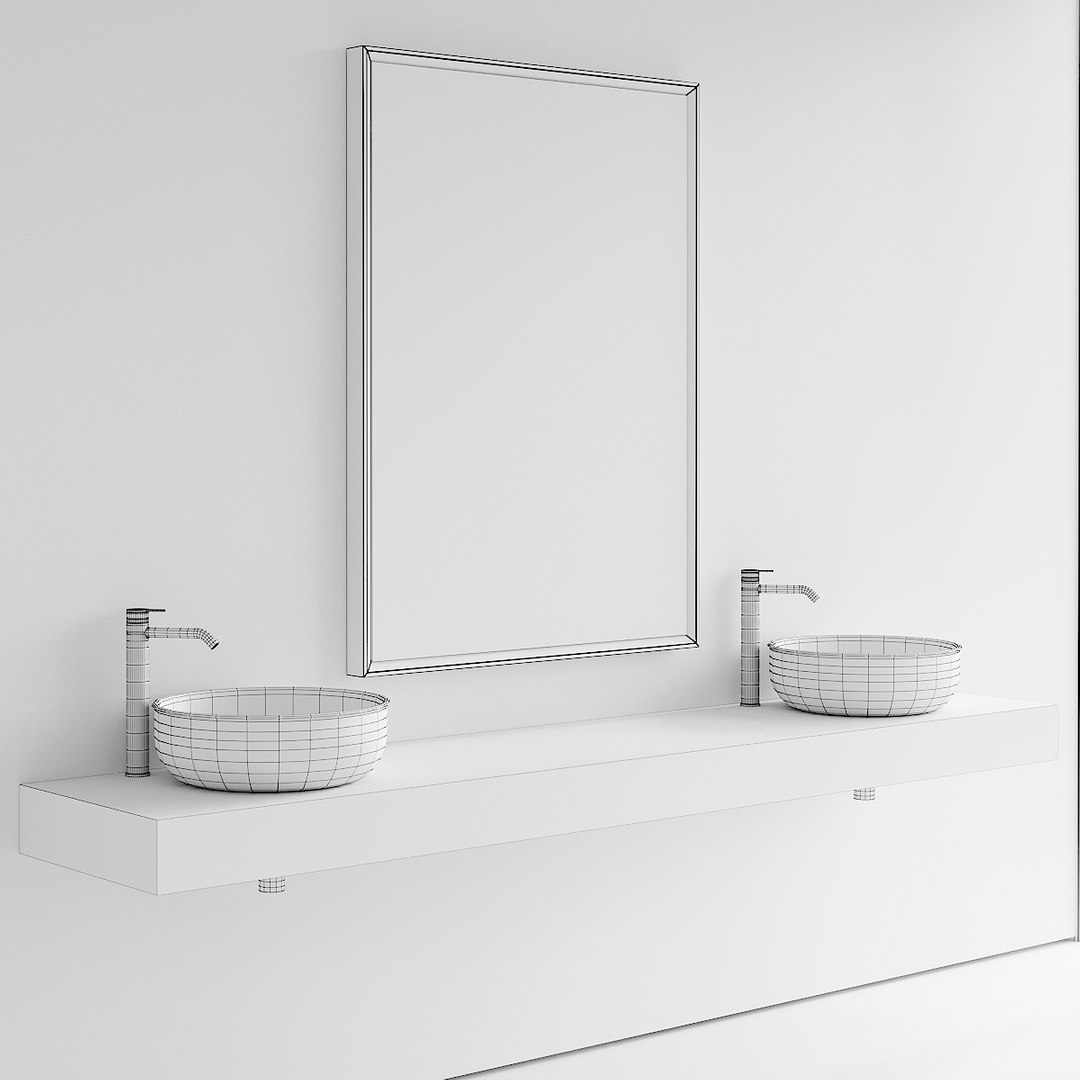 3D vanity bathroom mirror model - TurboSquid 1695994