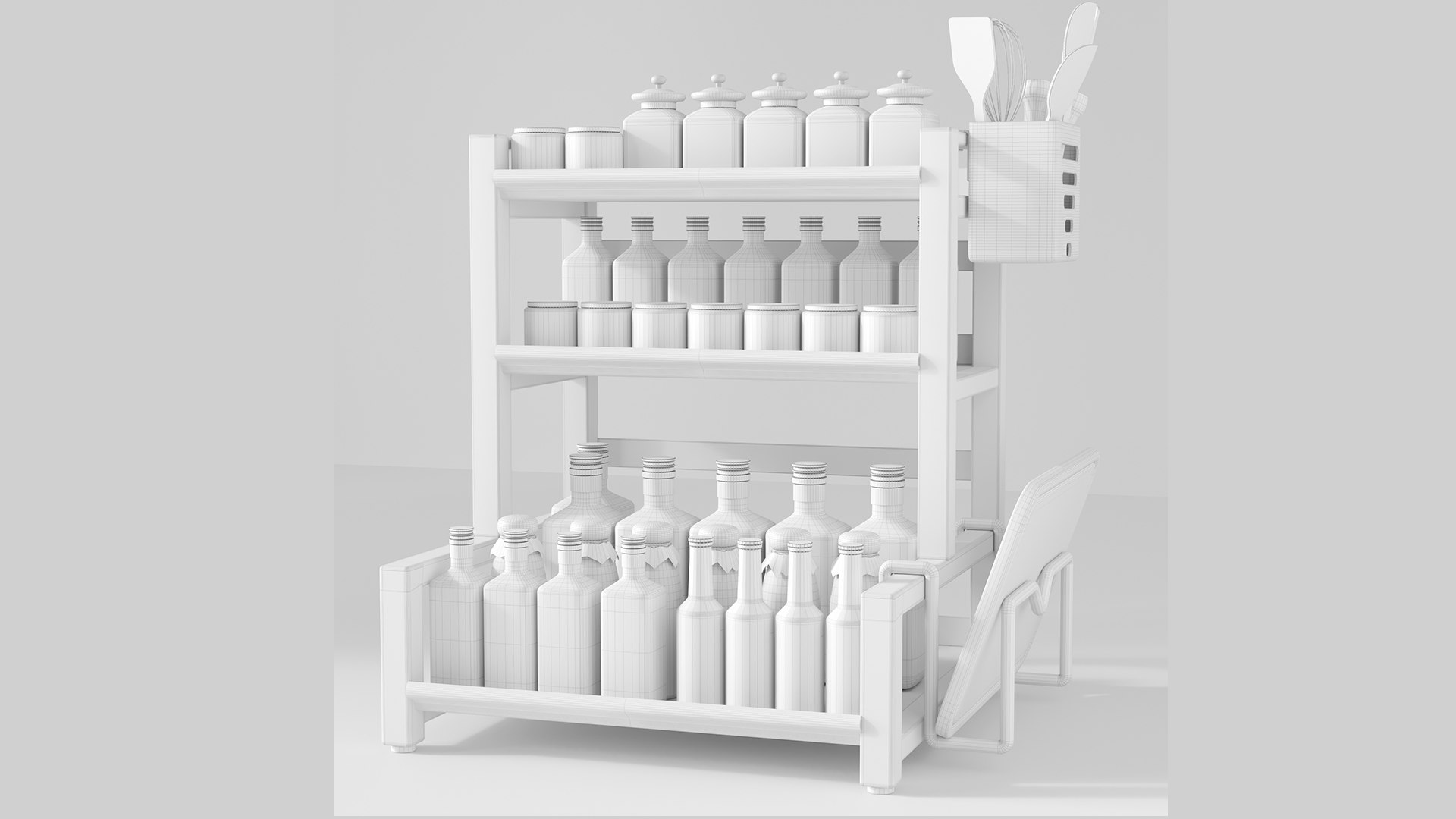 3D Spice Rack For Kitchen Or Restaurant Model - TurboSquid 2358690