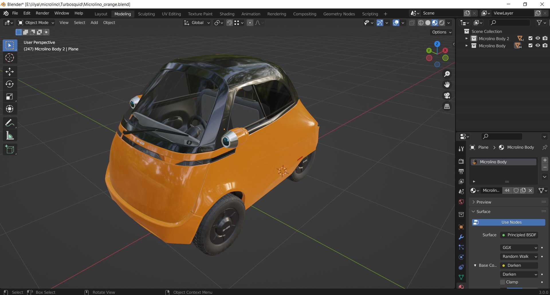 3D Model Microlino Electric Scooter Car Orange - TurboSquid 2197363