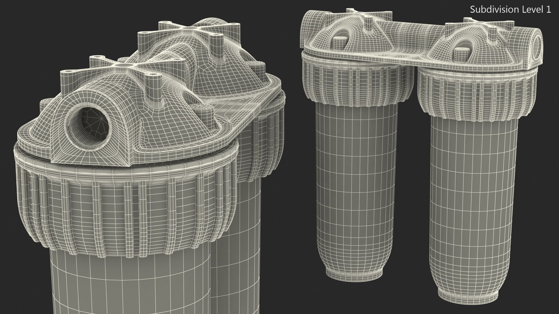 3D Dual Stage Water Filter Housing With Filters - TurboSquid 1736243