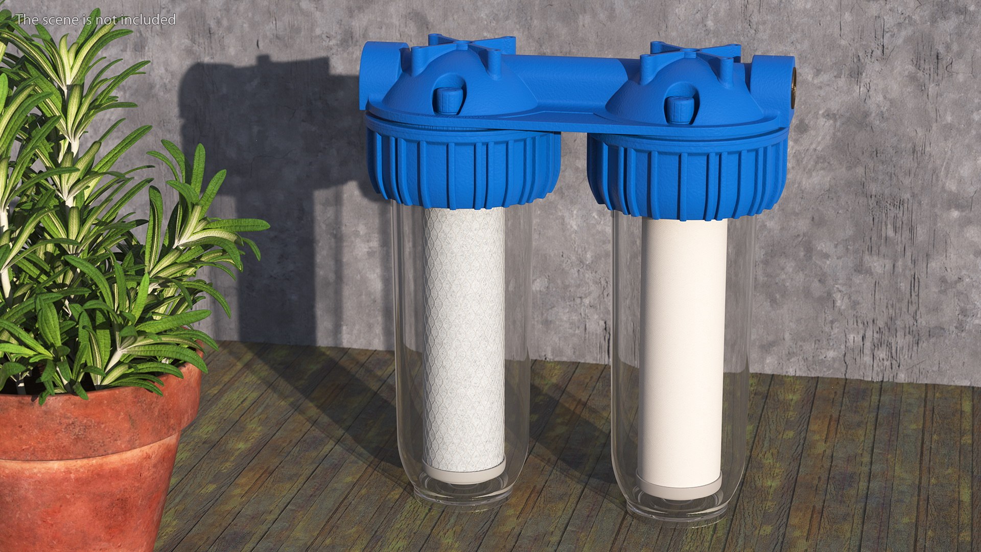 3D Dual Stage Water Filter Housing With Filters - TurboSquid 1736243