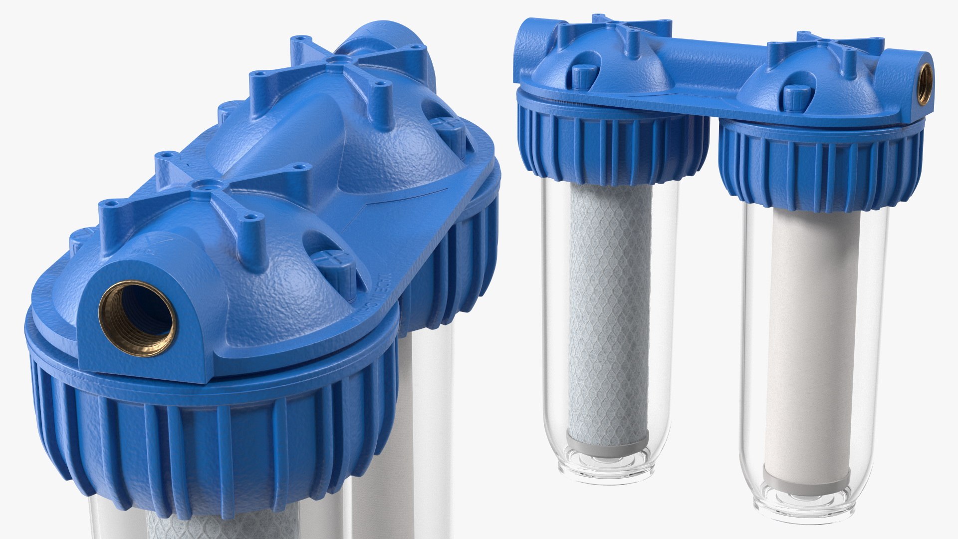 3D Dual Stage Water Filter Housing With Filters - TurboSquid 1736243