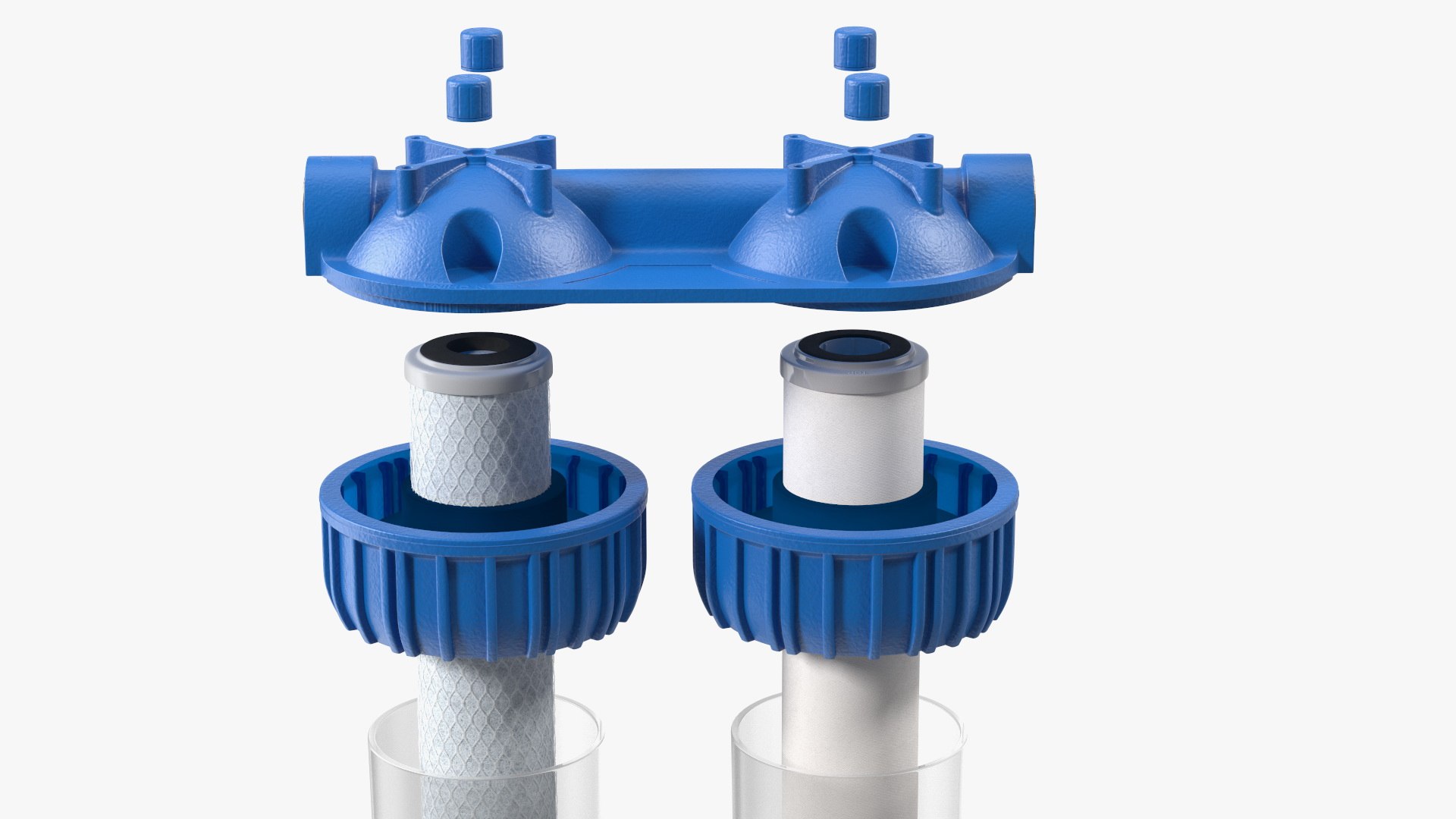 3D Dual Stage Water Filter Housing With Filters - TurboSquid 1736243