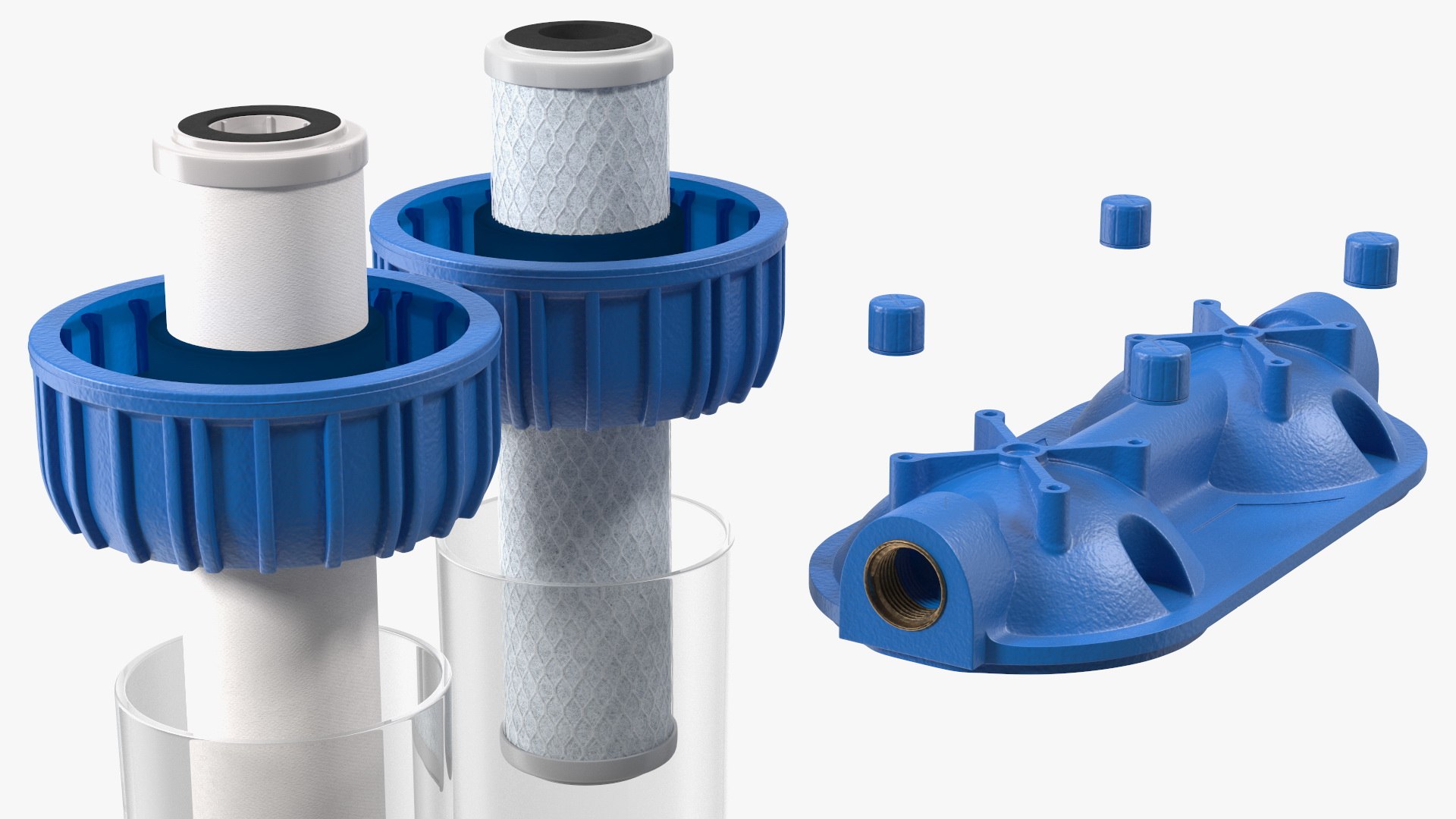 3D Dual Stage Water Filter Housing With Filters - TurboSquid 1736243