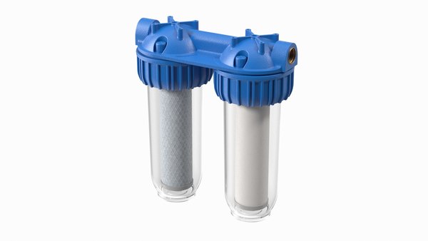 3D Dual Stage Water Filter Housing with Filters - TurboSquid 1736243