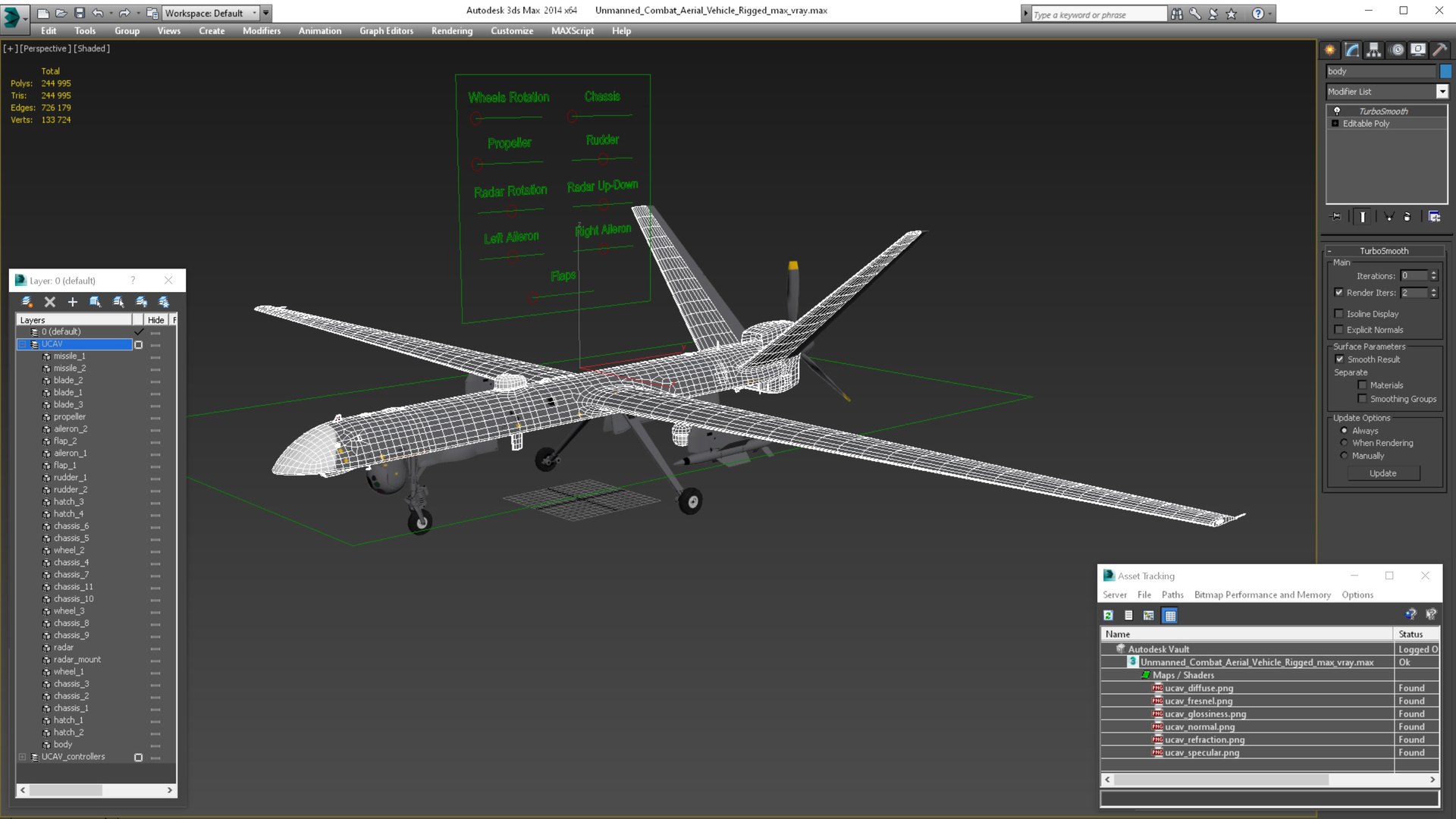 3D Unmanned Combat Aerial Vehicle Rigged - TurboSquid 1942236