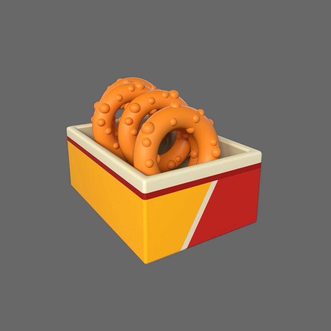 Cartoon Onion Rings Model - TurboSquid 1972170