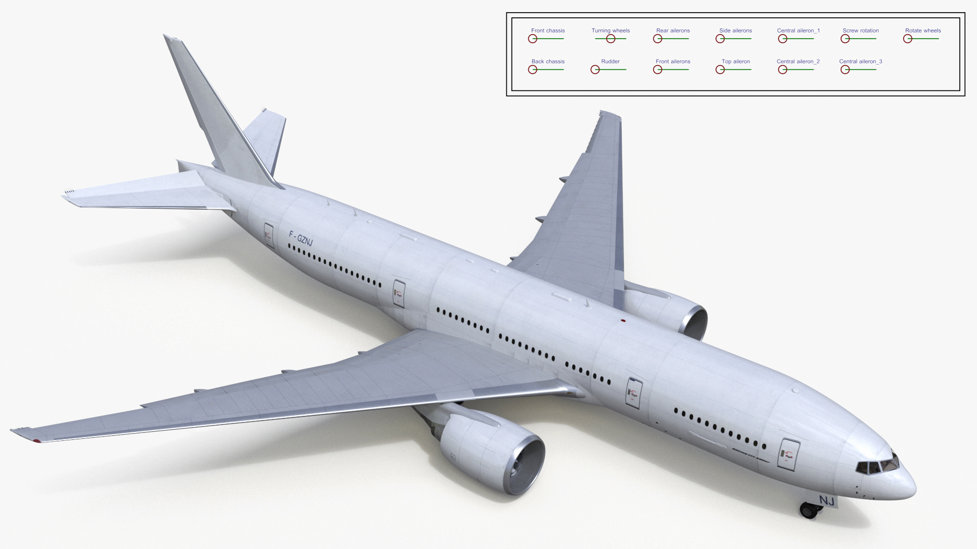 3D Boeing 777-200ER Passenger Aircraft Rigged - TurboSquid 2343254