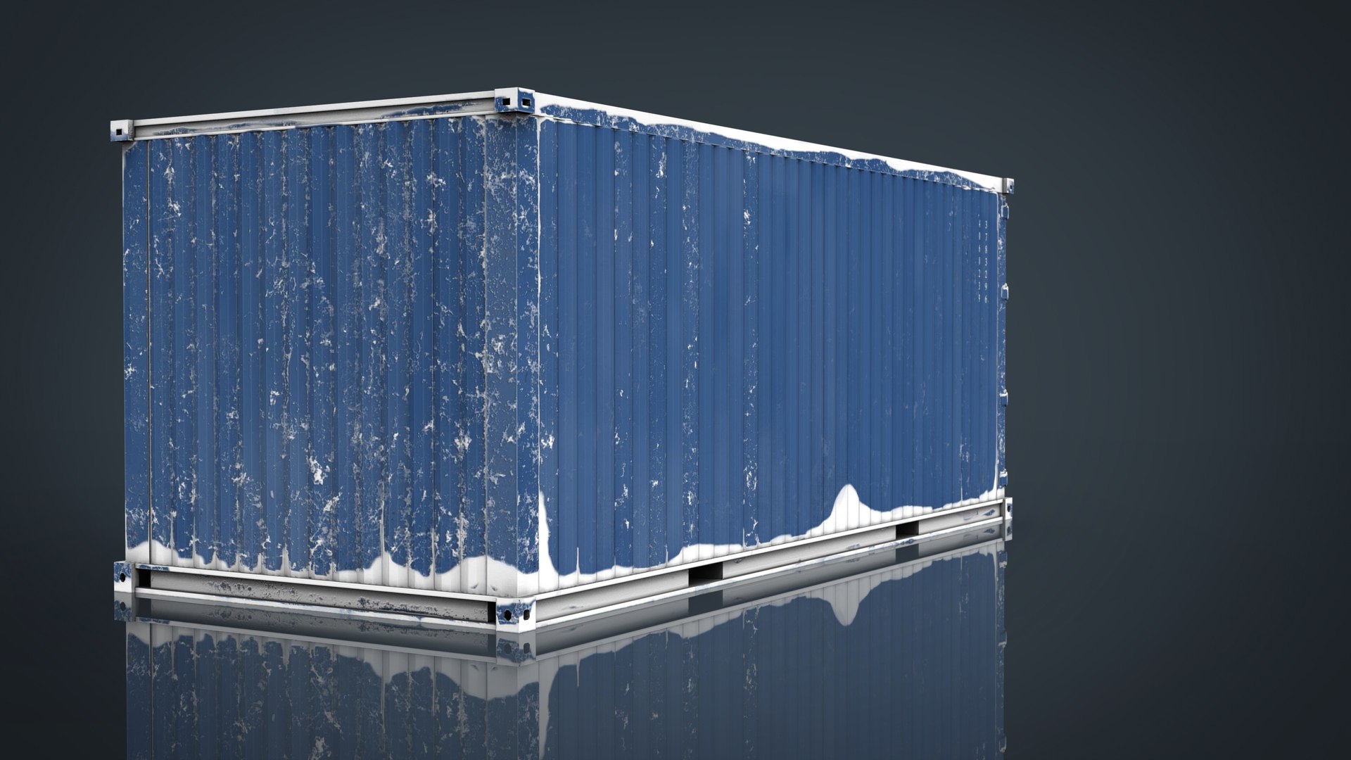 3D Container Blue Model - TurboSquid 1353074