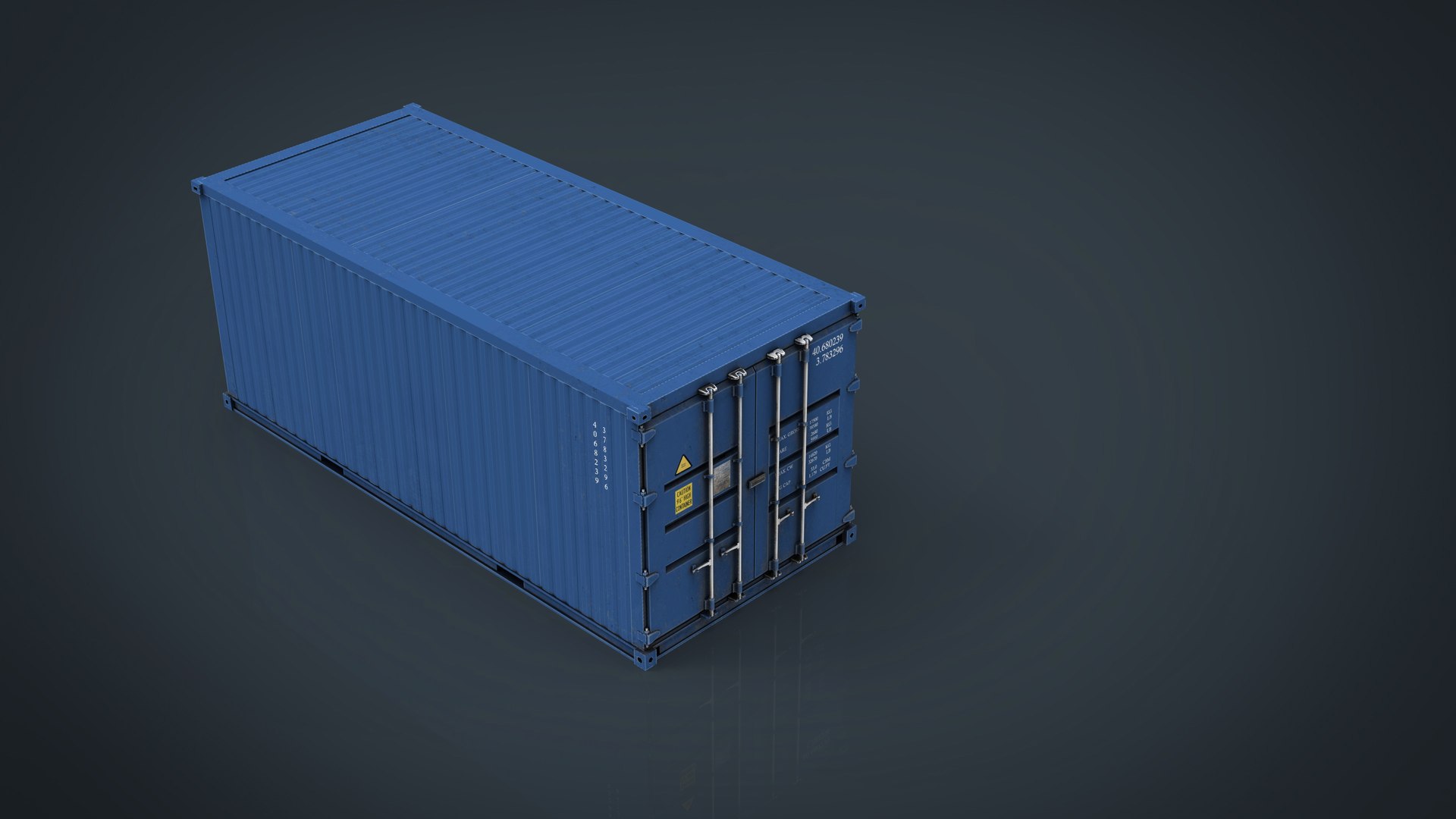 3D Container Blue Model - TurboSquid 1353074