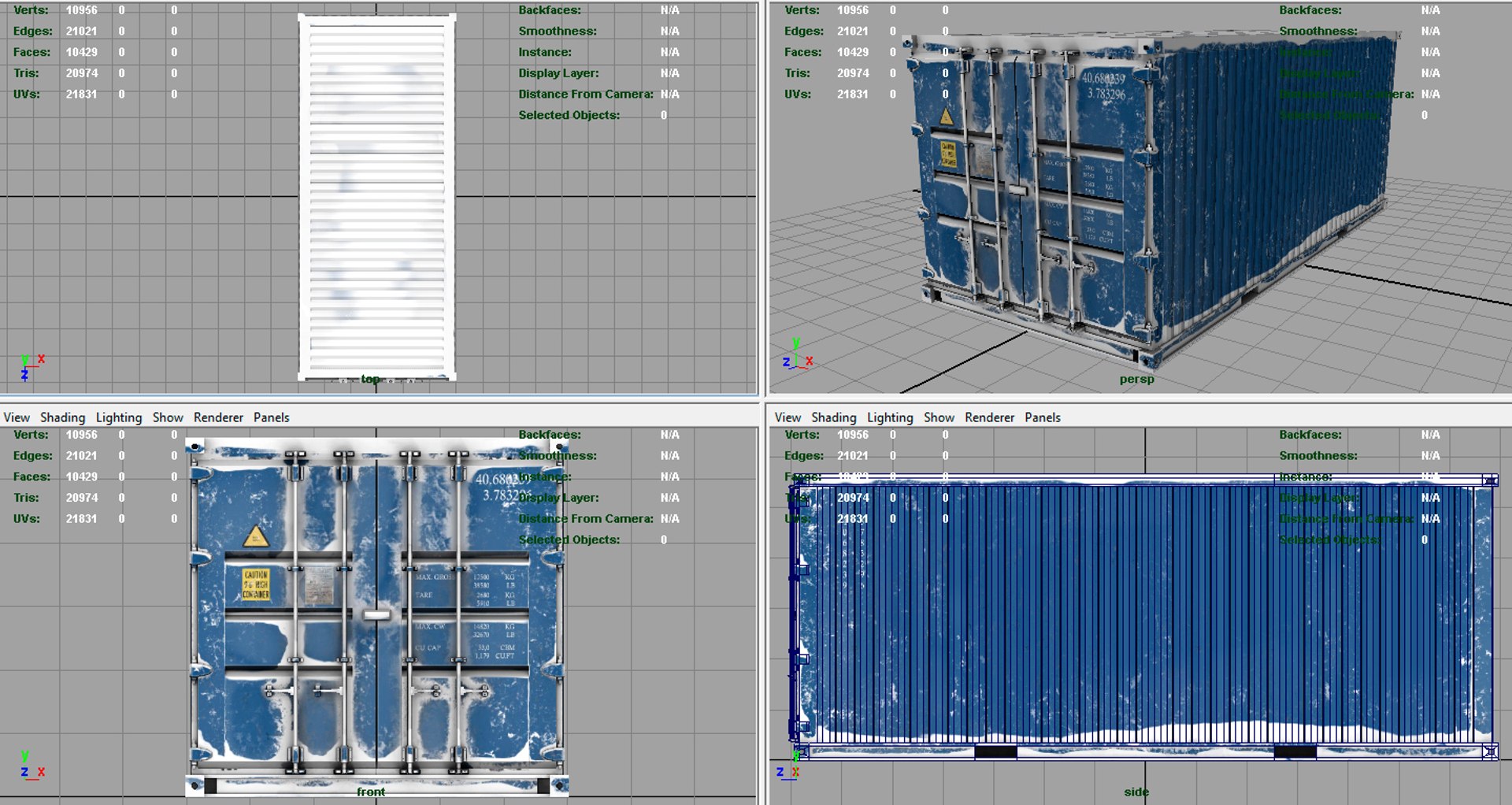 3D Container Blue Model - TurboSquid 1353074