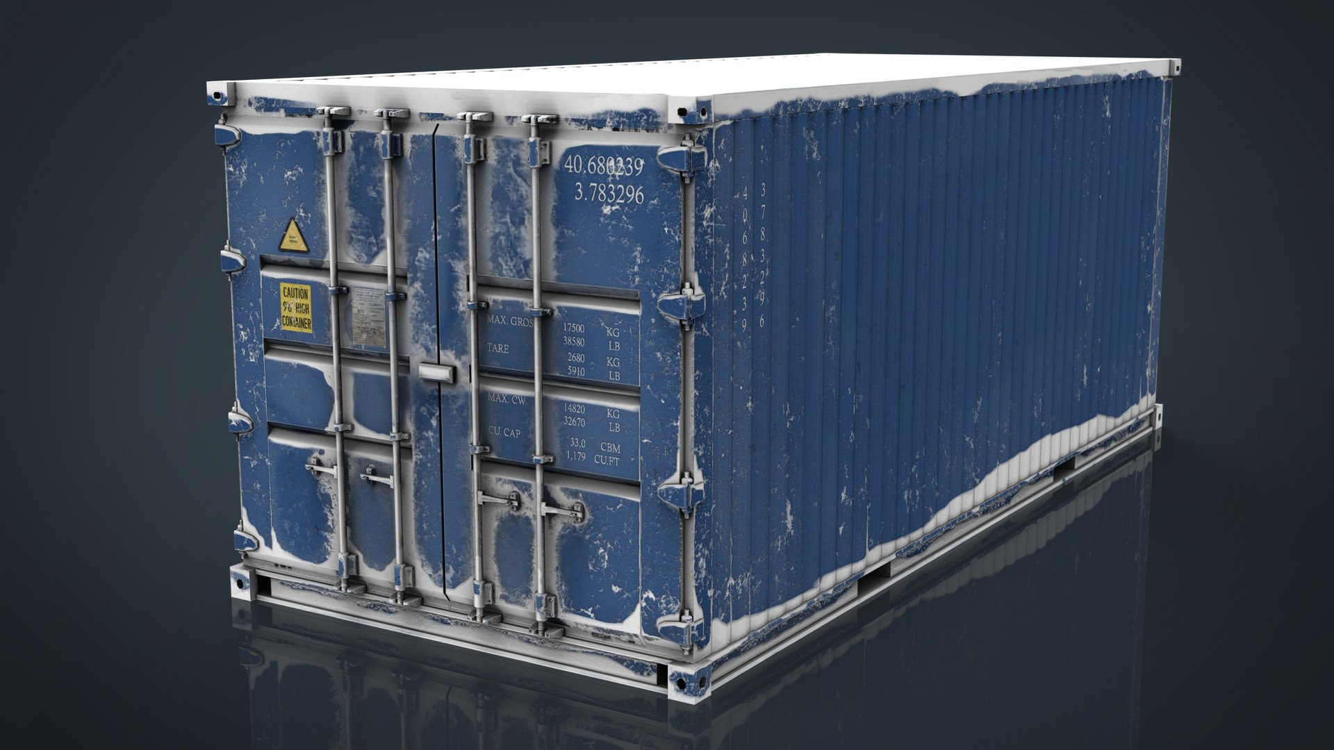 3D Container Blue Model - TurboSquid 1353074