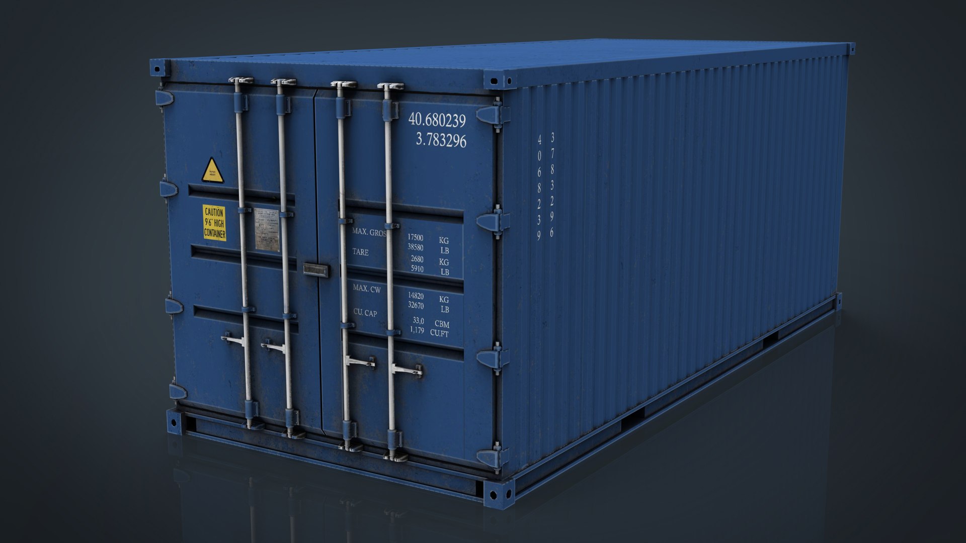 3D Container Blue Model - TurboSquid 1353074