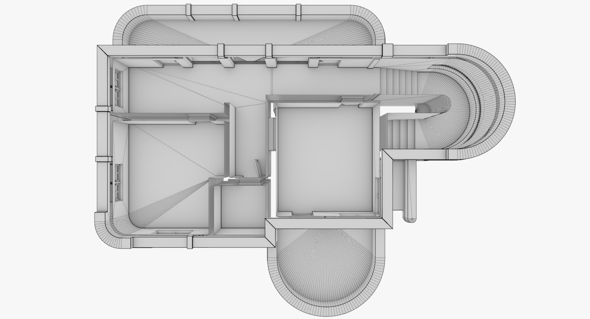 Streamline moderne home interior 3D model - TurboSquid 1154509
