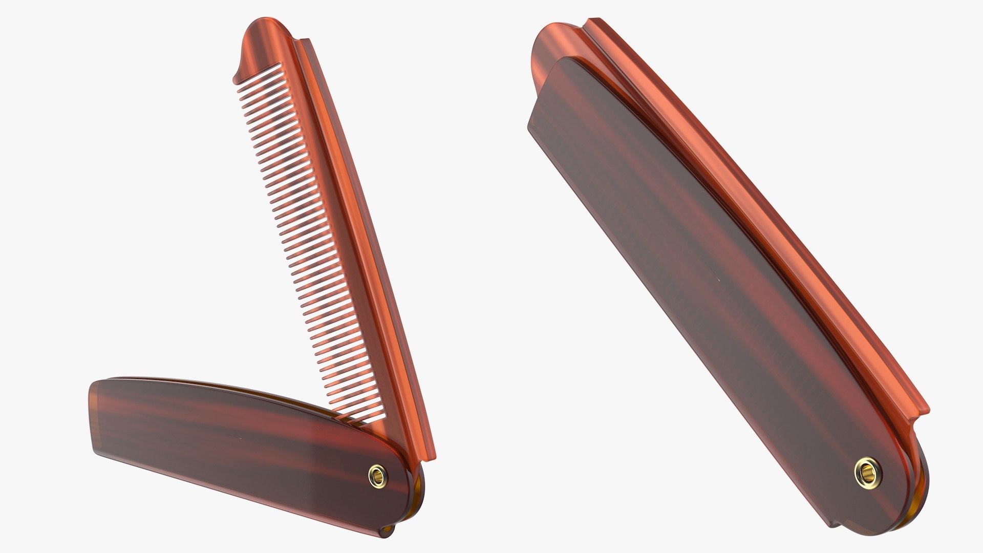 3D folding pocket comb brown model - TurboSquid 1623334