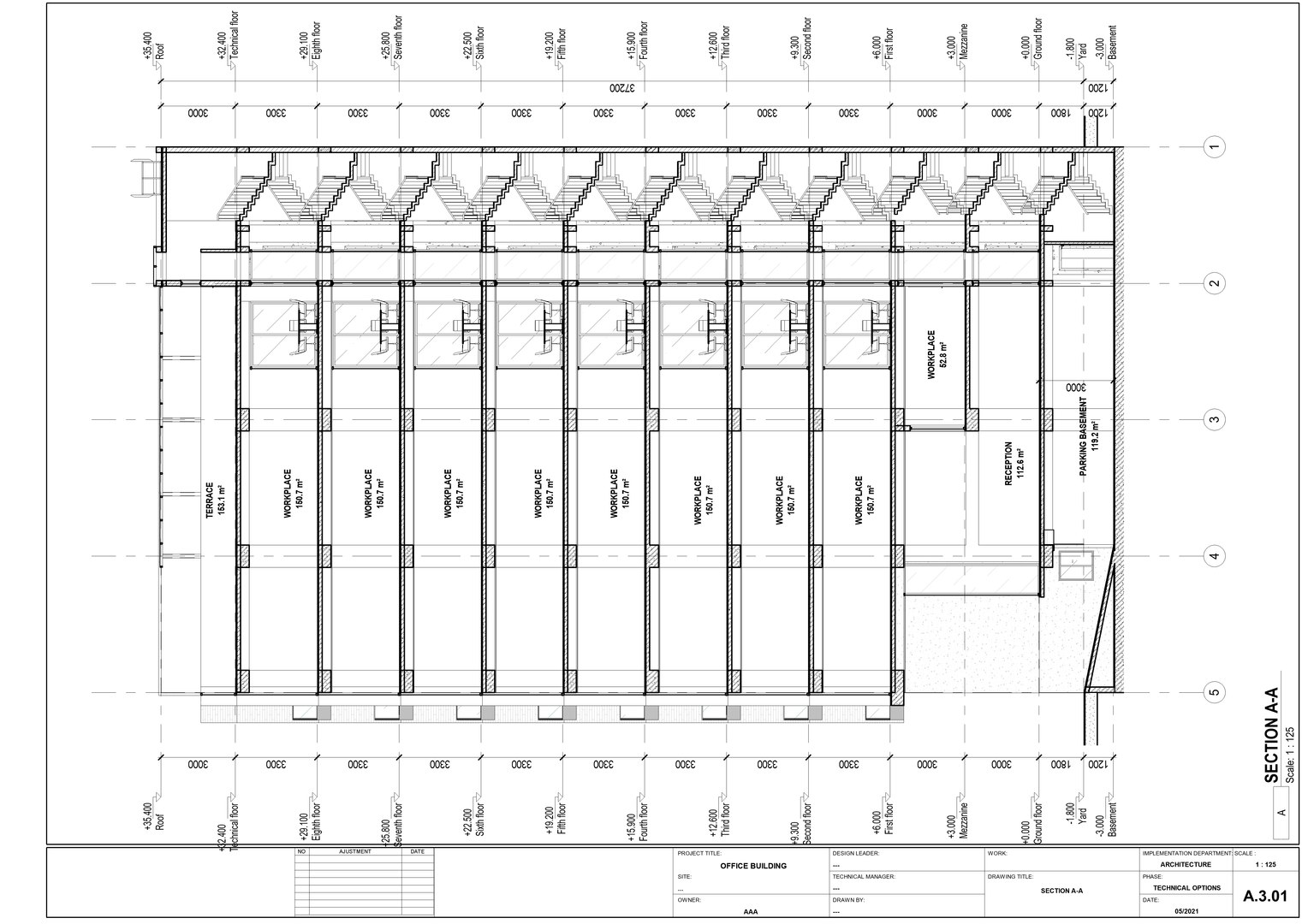 Office Building 9x22 Basic design 3D model - TurboSquid 2160339