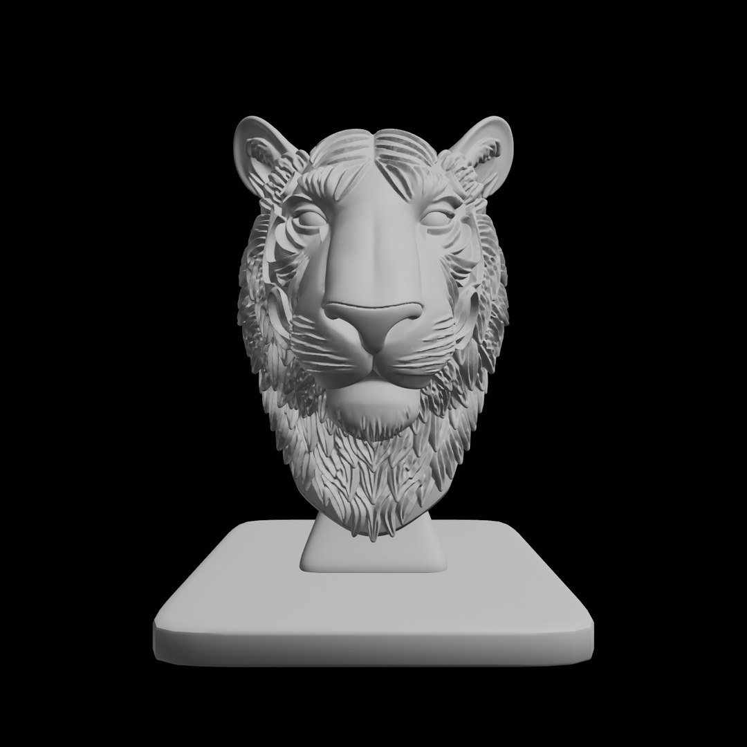 modèle 3D de Tigre à crinière - Modèle 3D à imprimer - Majestic Fantasy ...