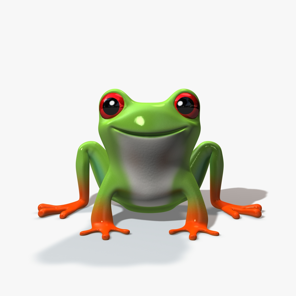 cartoon frog 3d model