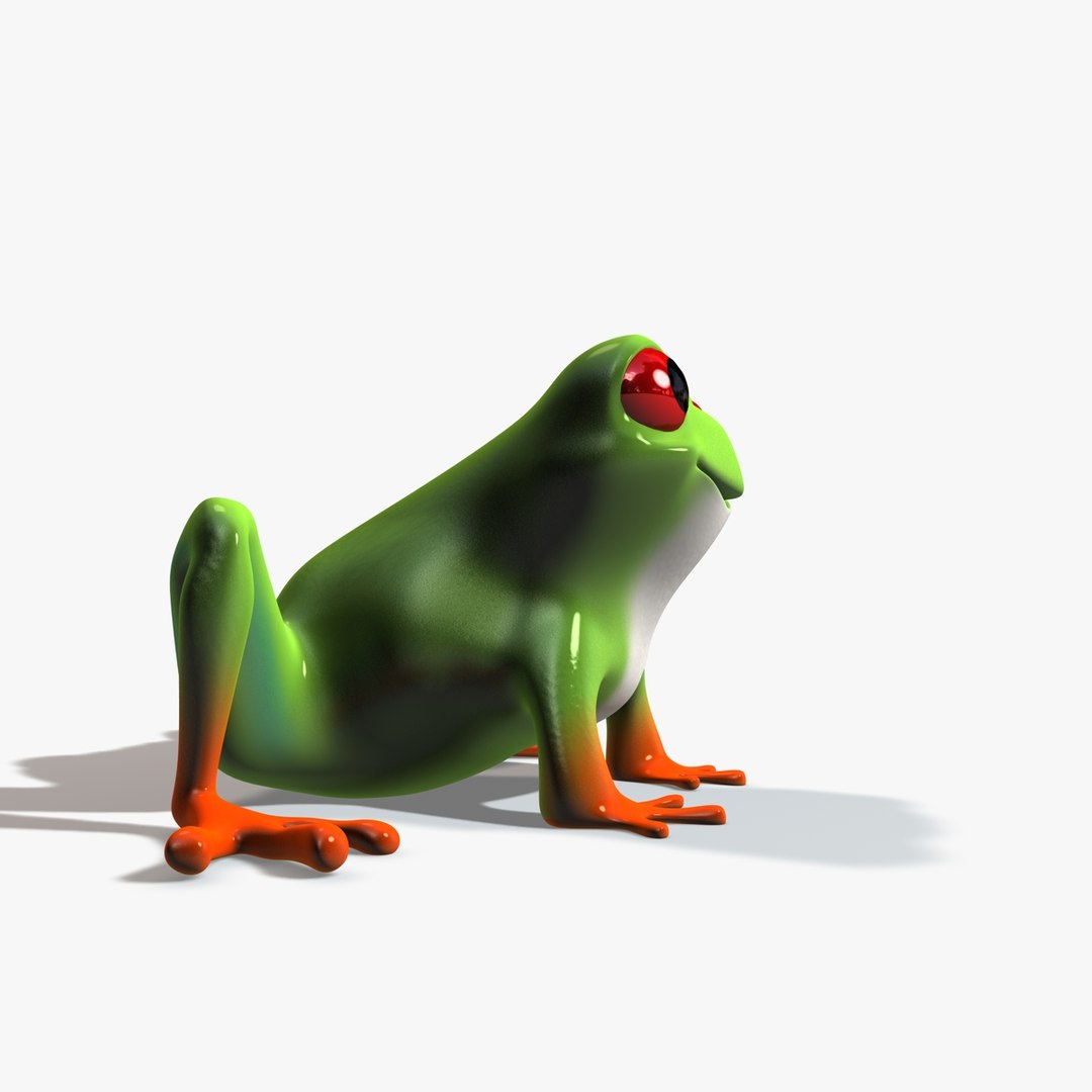 Cartoon Frog 3d Model