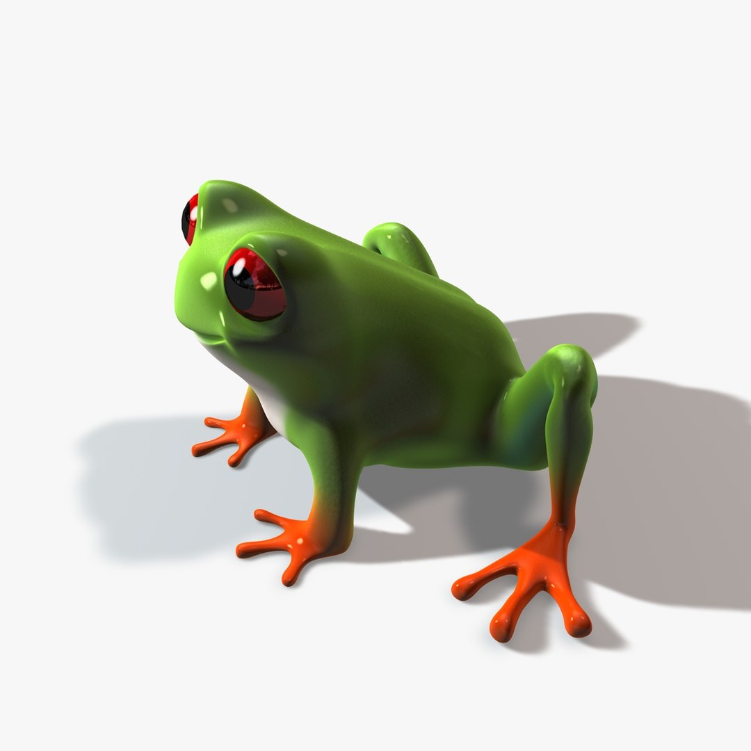 Cartoon Frog 3d Model