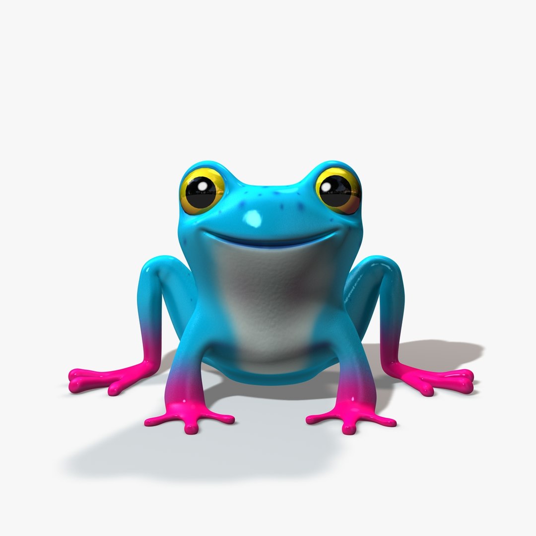 Cartoon Frog 3d Model