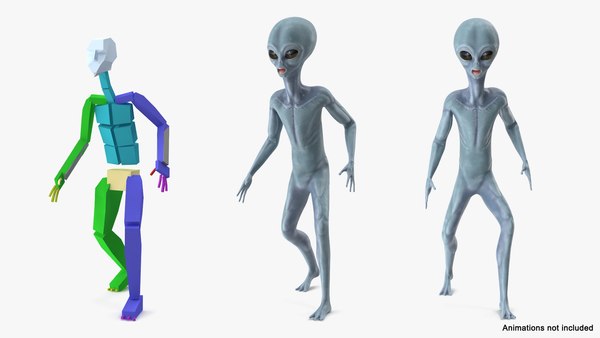 modelo 3d Space Alien with UFO Rigged Collection - TurboSquid 1620833