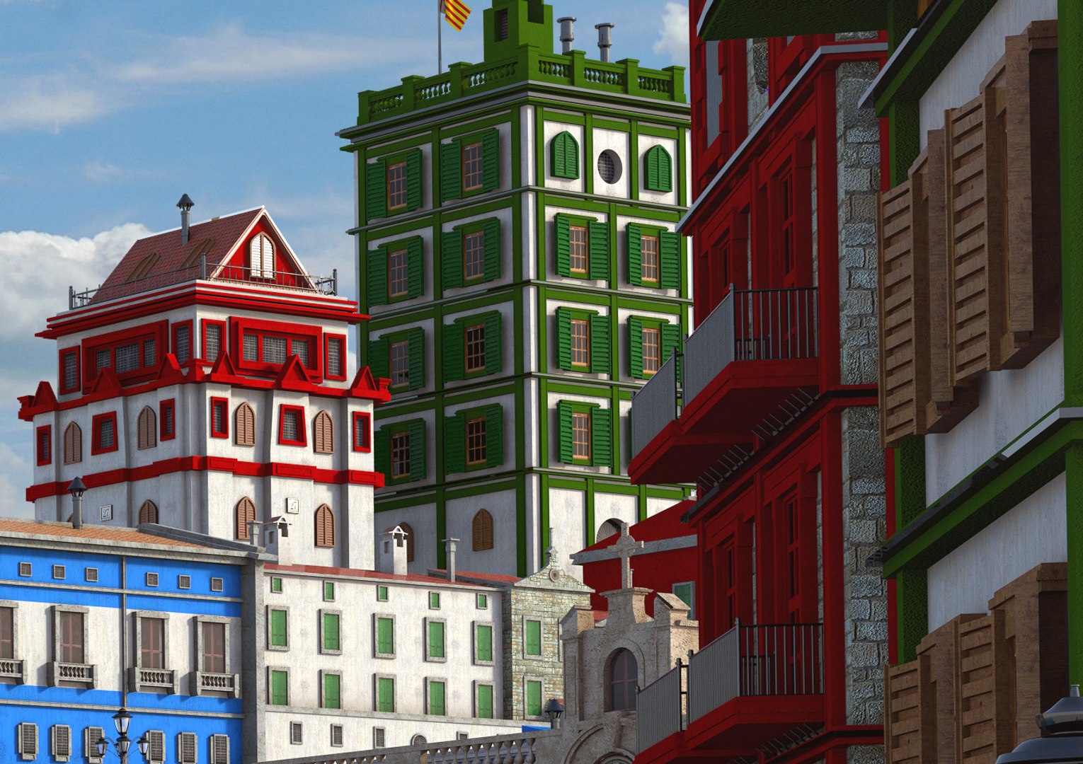 3D Model Town Fantasy Color - TurboSquid 1317380