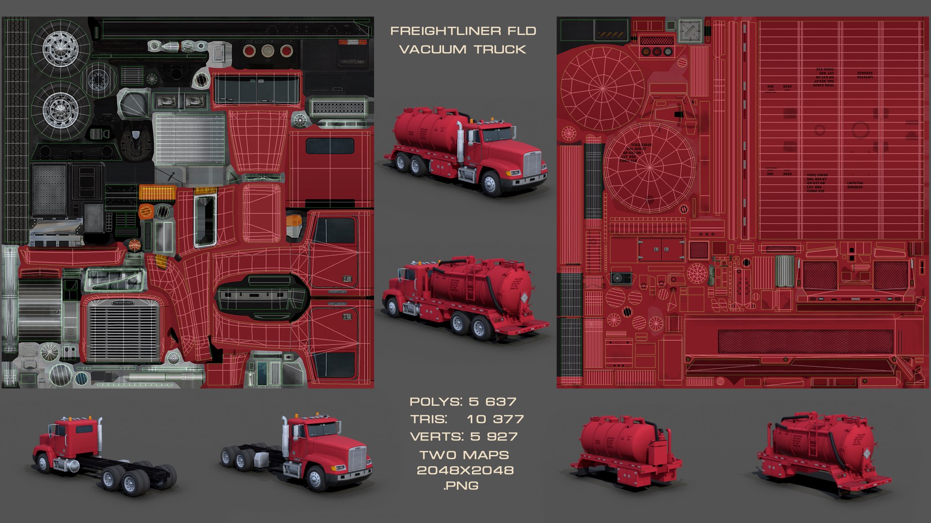 3D Freightliner FLD 120 2000 Vacuum Truck S01 - TurboSquid 2127192