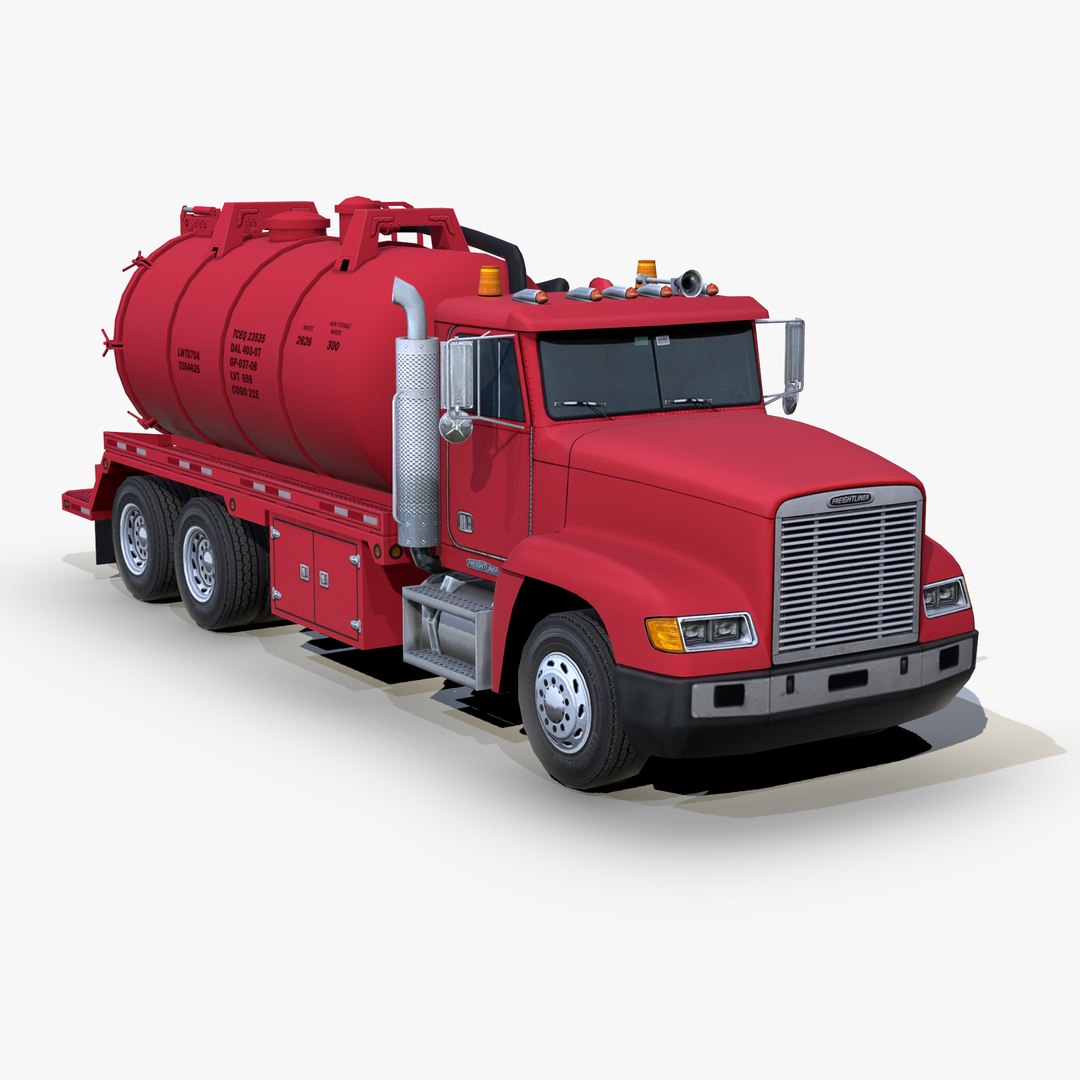 3D Freightliner FLD 120 2000 Vacuum truck s01 - TurboSquid 2127192
