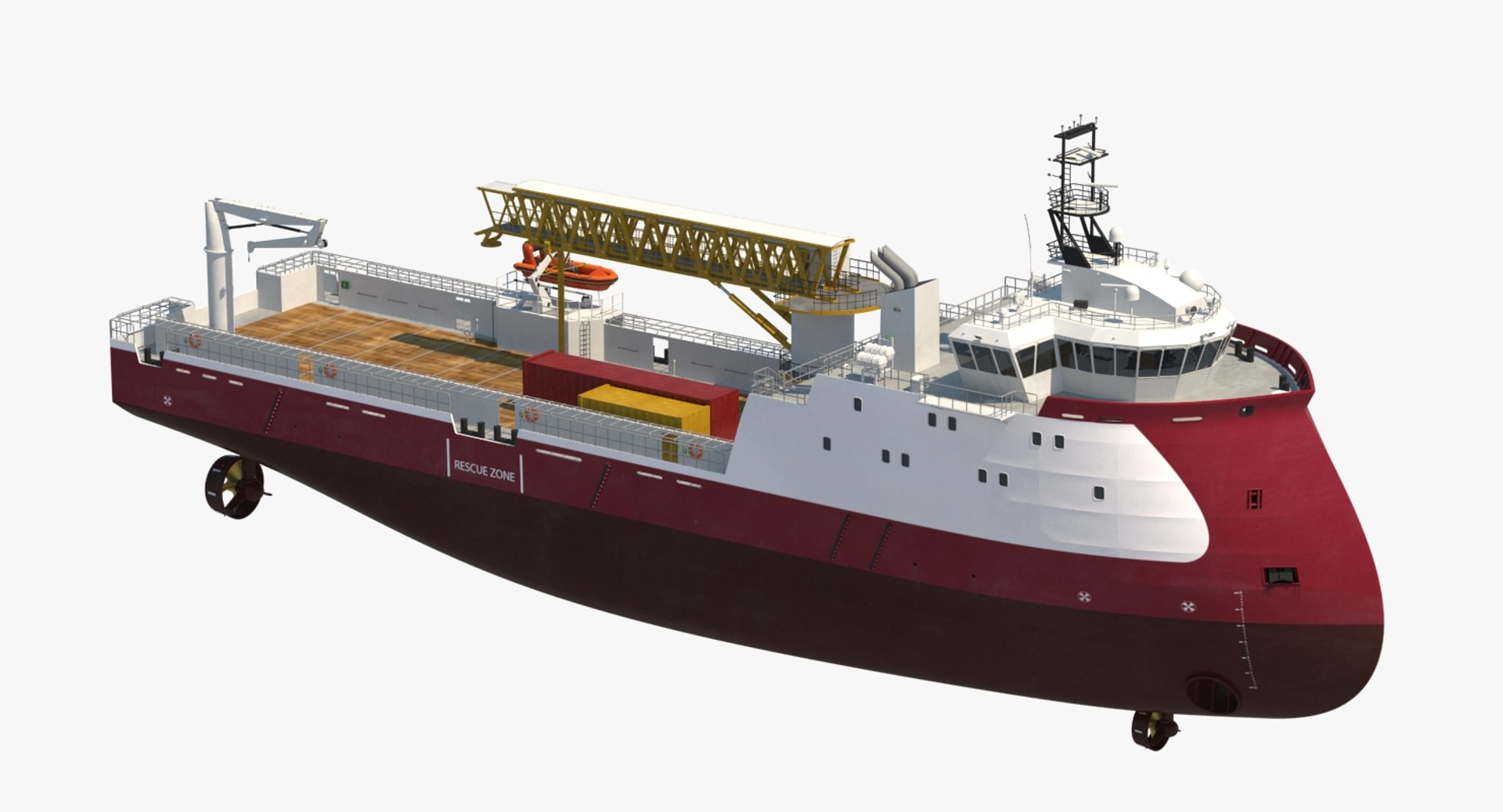 3d model offshore platform supply vessel