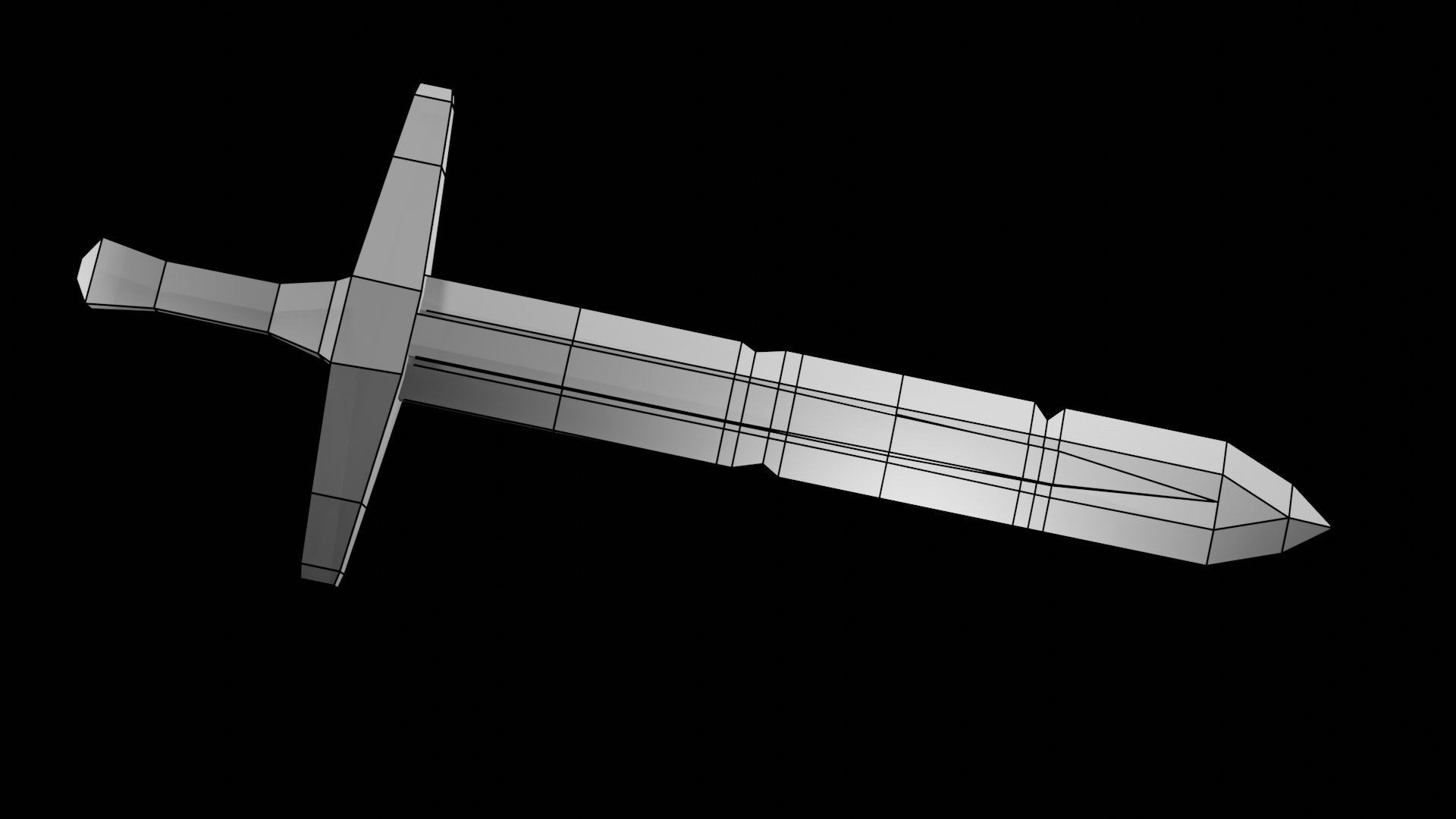 Low Poly Sword Untextured 3D - TurboSquid 1881435