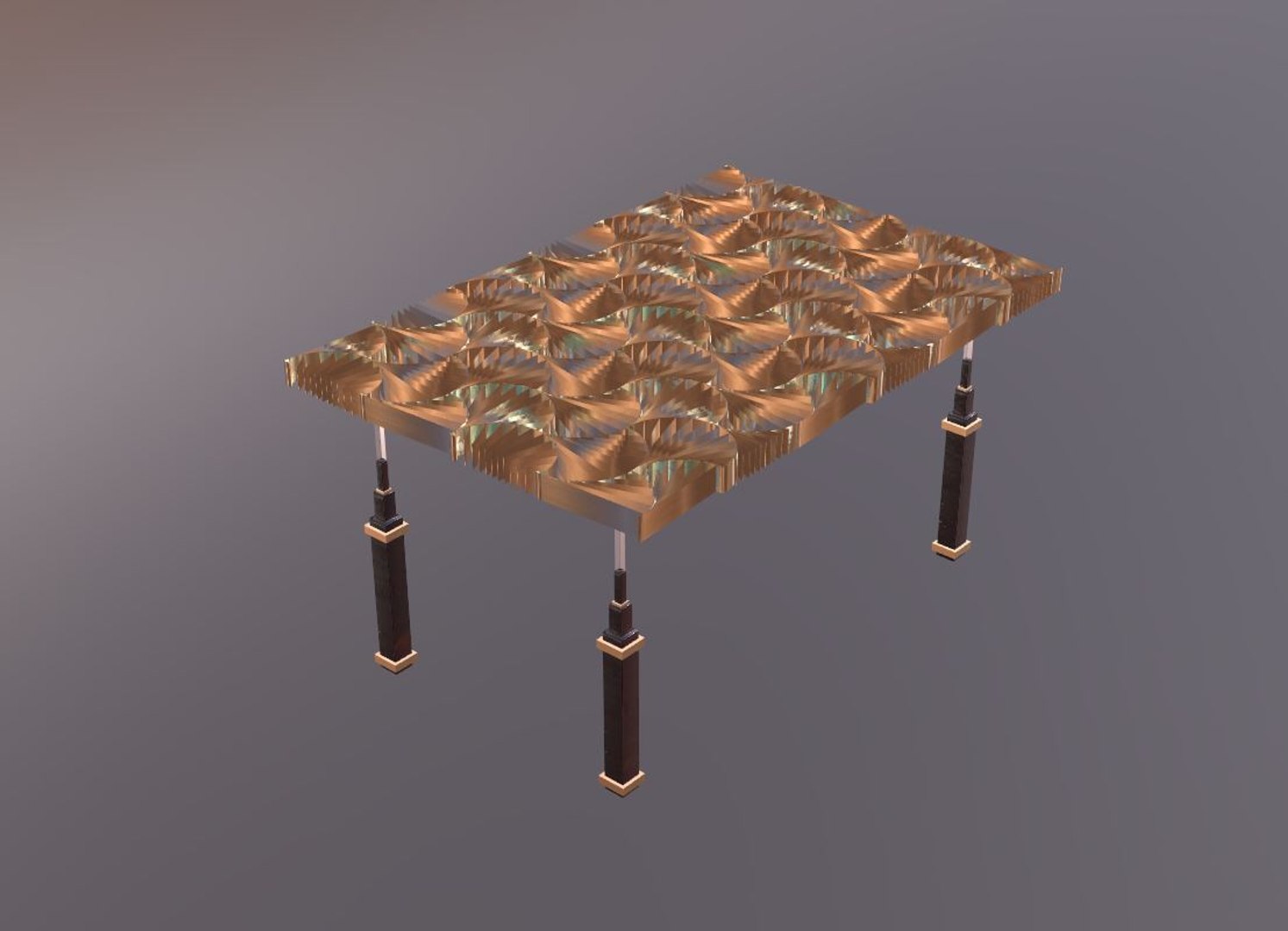 3D Geometric Pattern Luxury Golden Table for Decorative Spaces ...